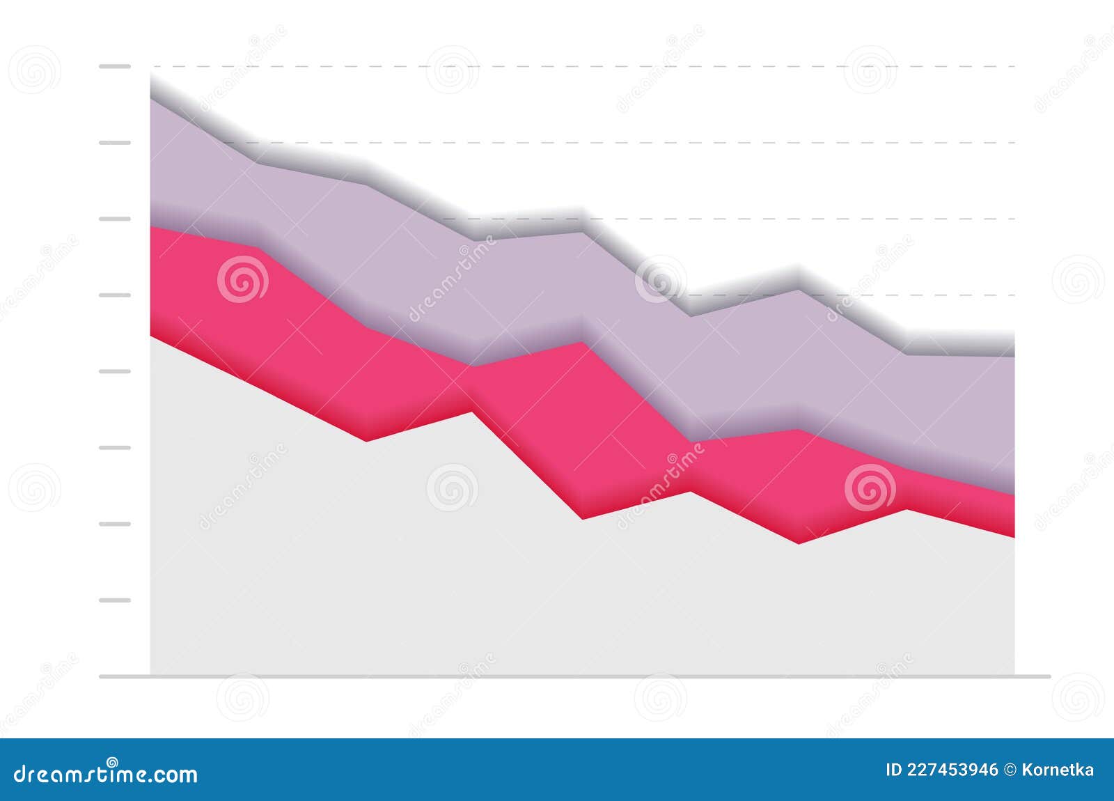 Abstract Graph Color Line Moving Down. Concept of Collapse and Fall ...