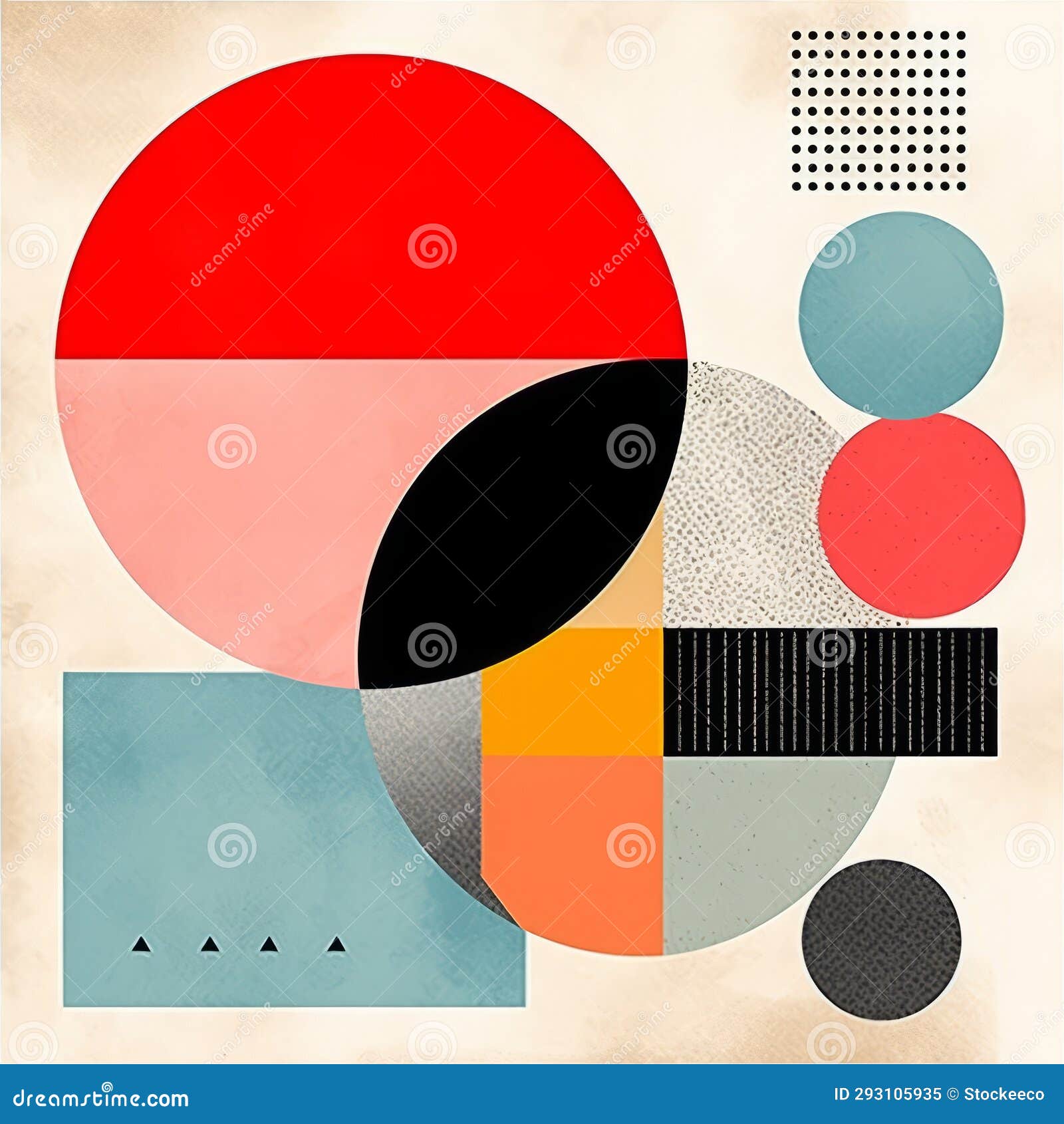 Abstract Graphic Art: Textured Compositions with Geometric Shapes Stock ...