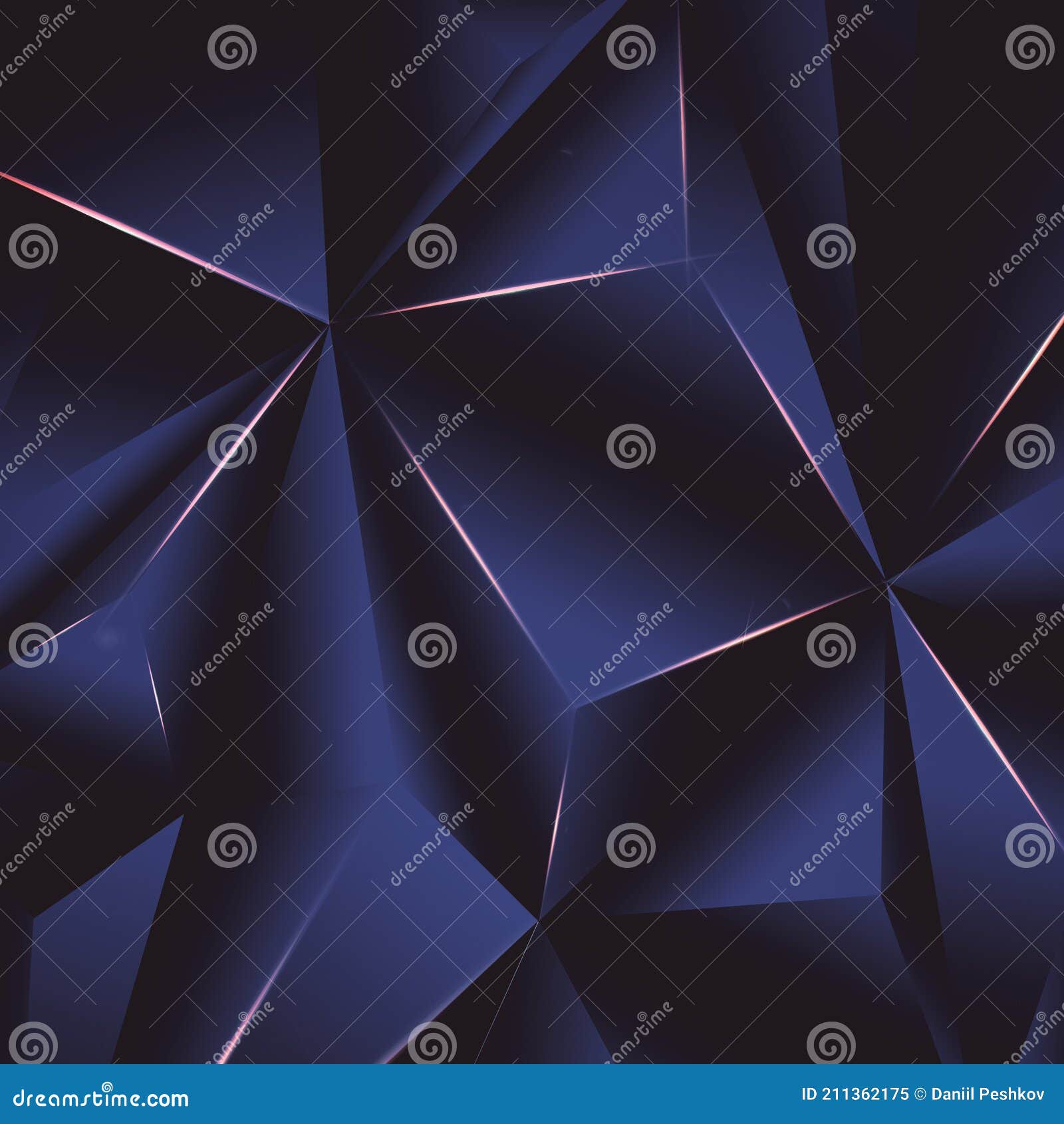 Abstract Graphic Background with Dark Blue Crystal Polygonal Elements ...