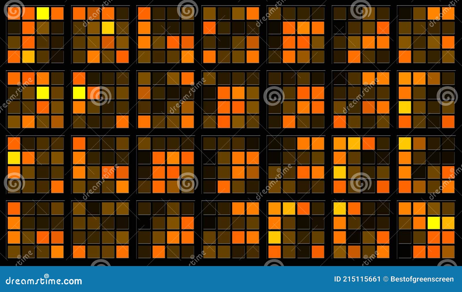 Abstract Graphic Background in Orange Design - Square Elements with ...