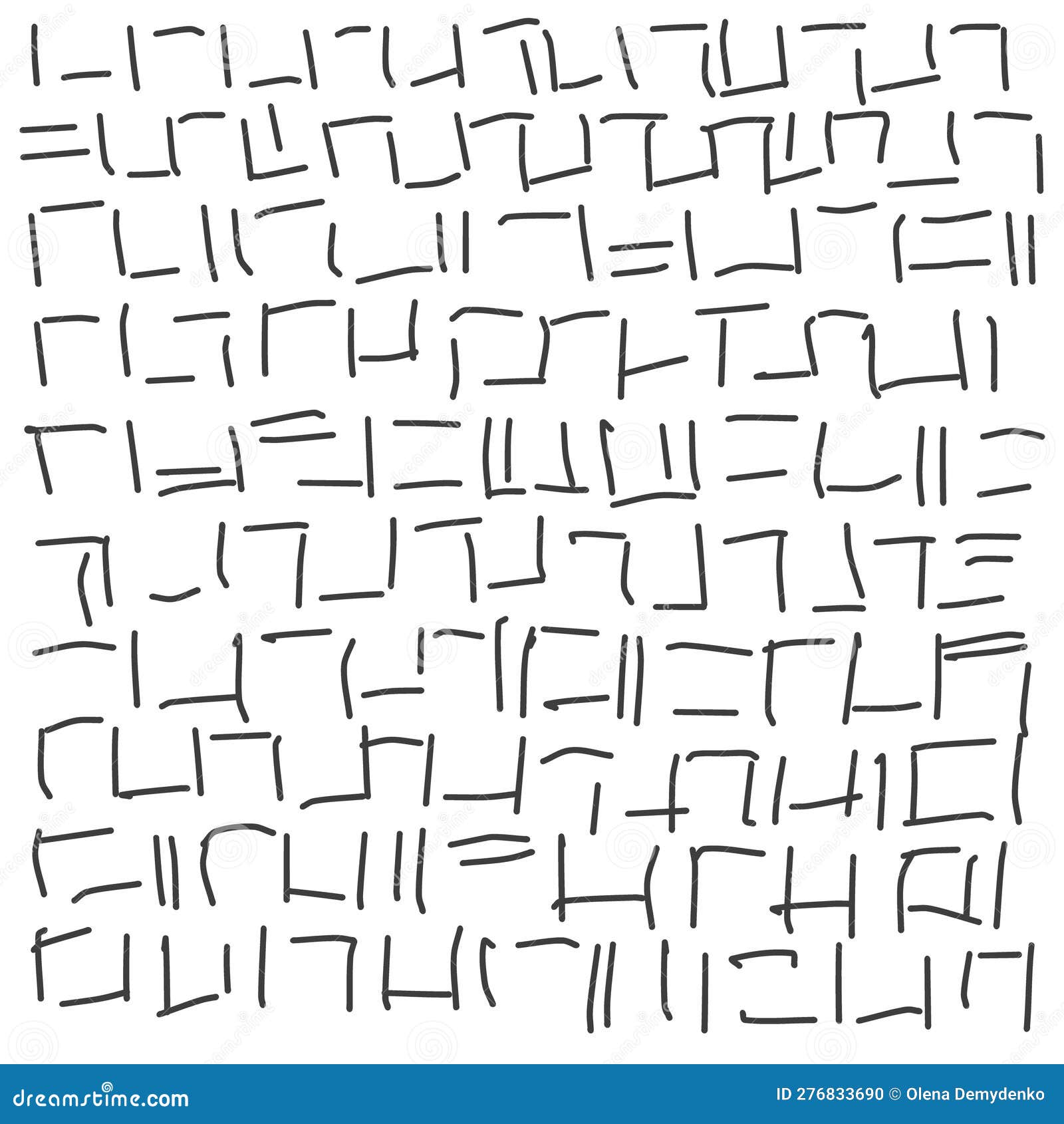 Abstract Graphic Black-white Background. Doodles of Dashes in Random ...