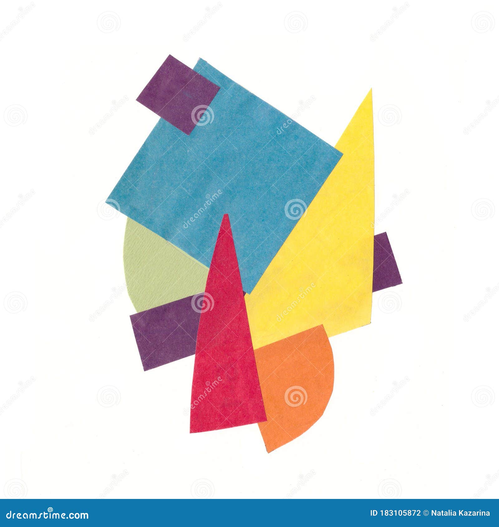 Abstract Graphic Collage of Colored Elements on a White Background ...