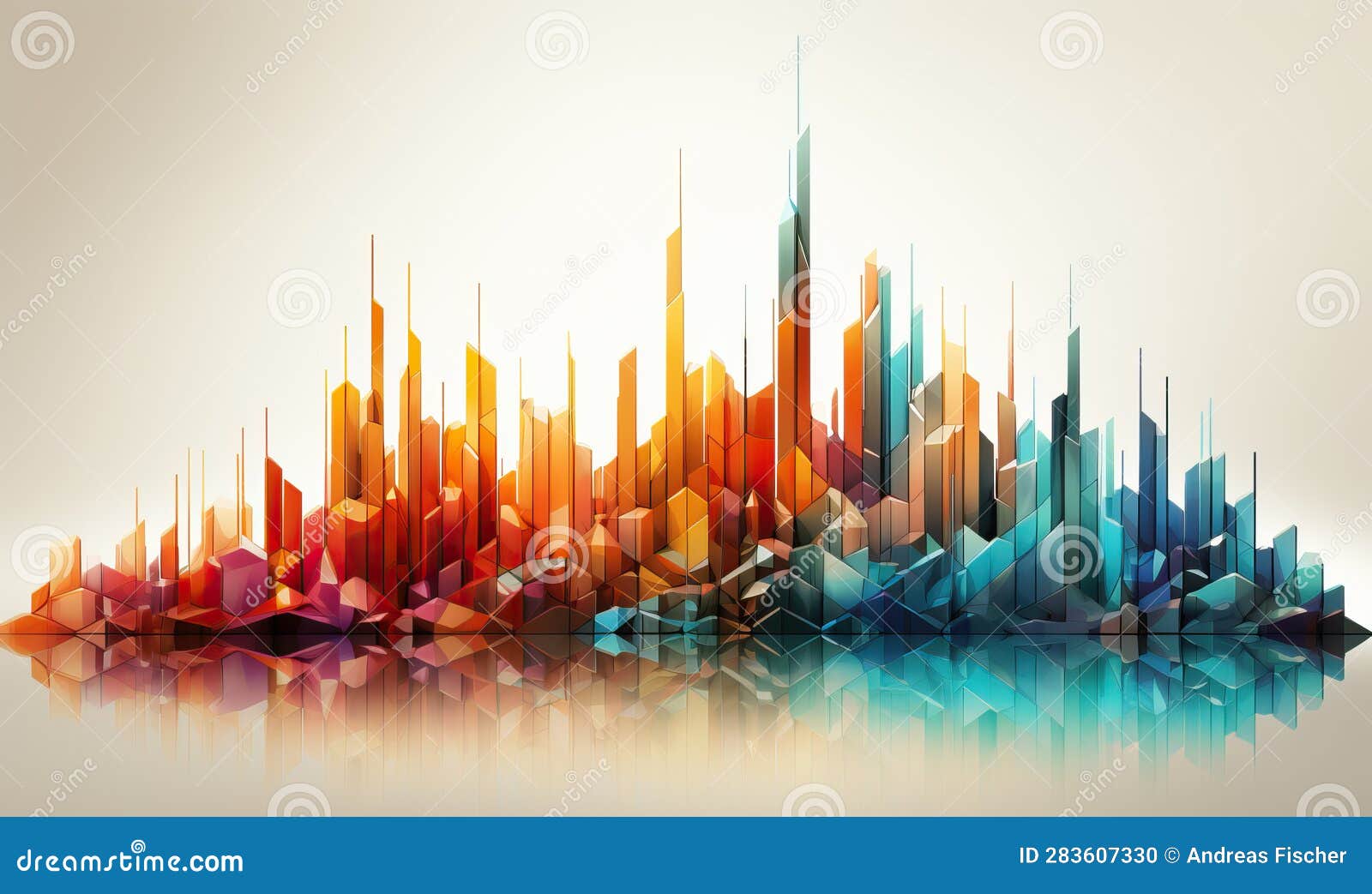 Abstract Graphic Colored City Graph on White Background. Stock ...