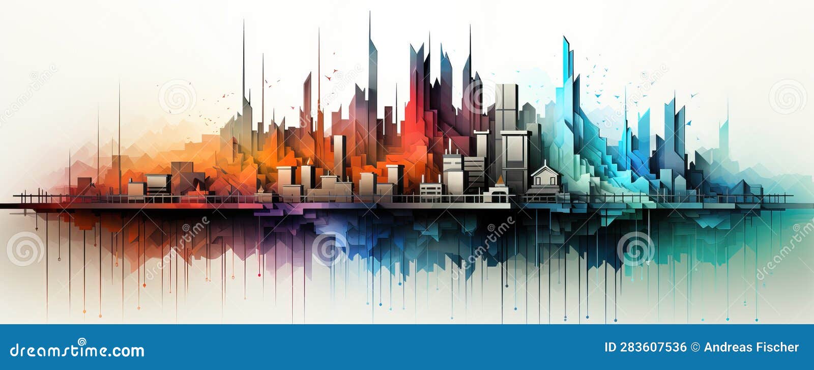 Abstract Graphic Colored City Graph on White Background. Stock ...