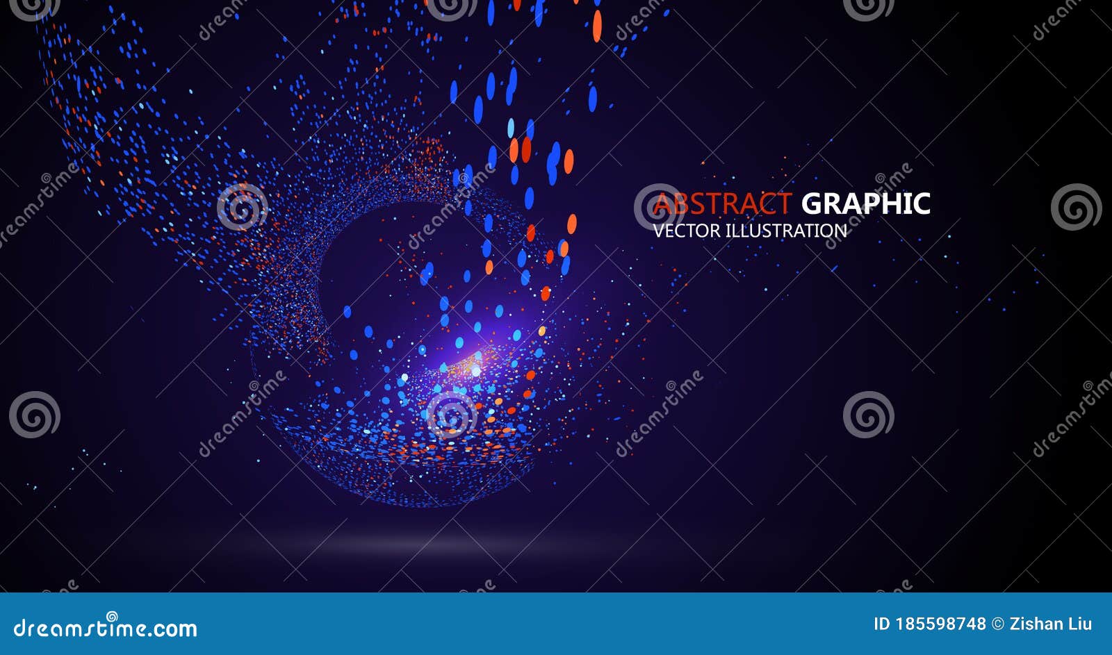 Abstract Graphic Composed of Colorful Particles, Vector Illustration ...