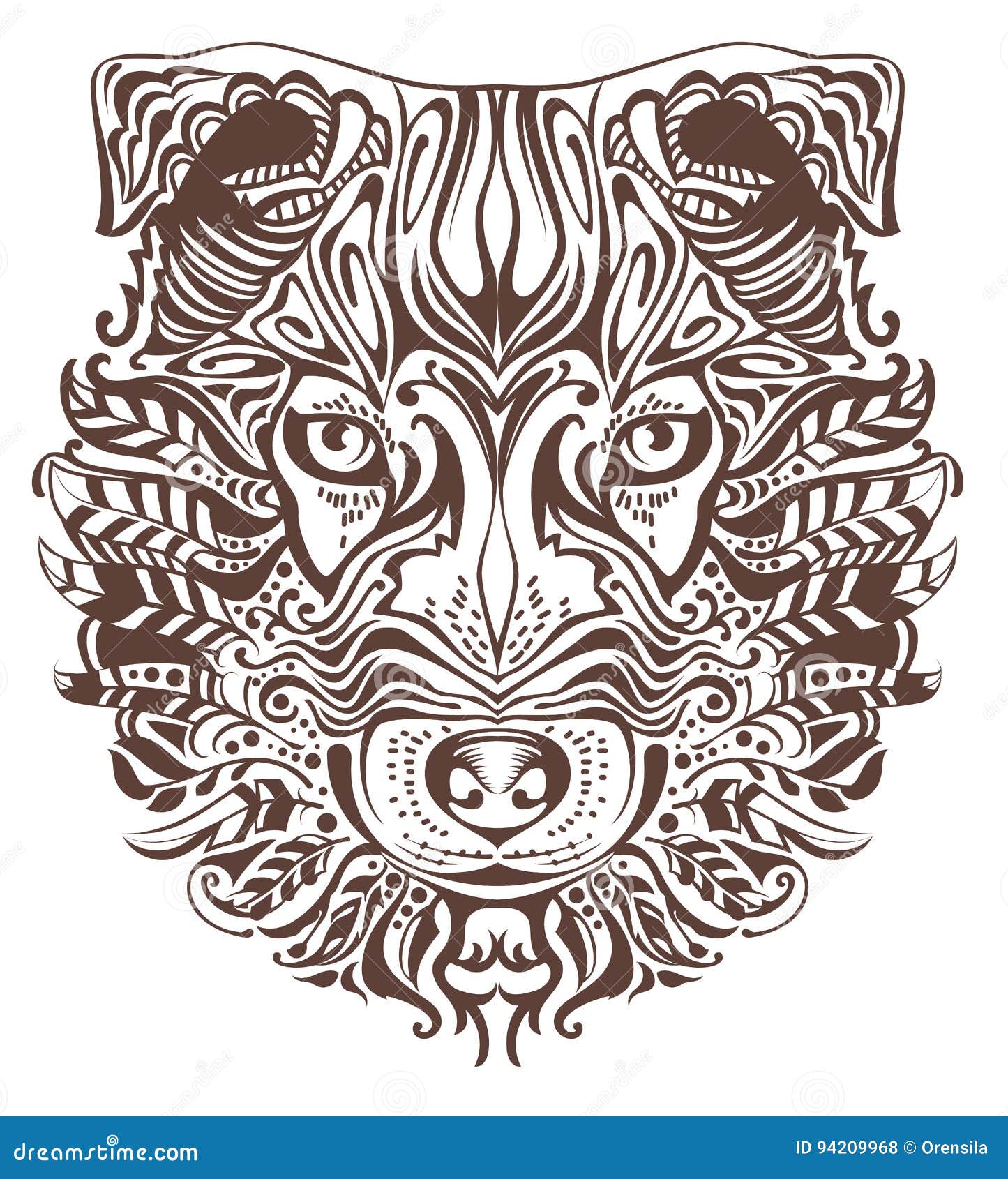 Abstract Graphic Drawing of Dog Head Stock Vector - Illustration of ...