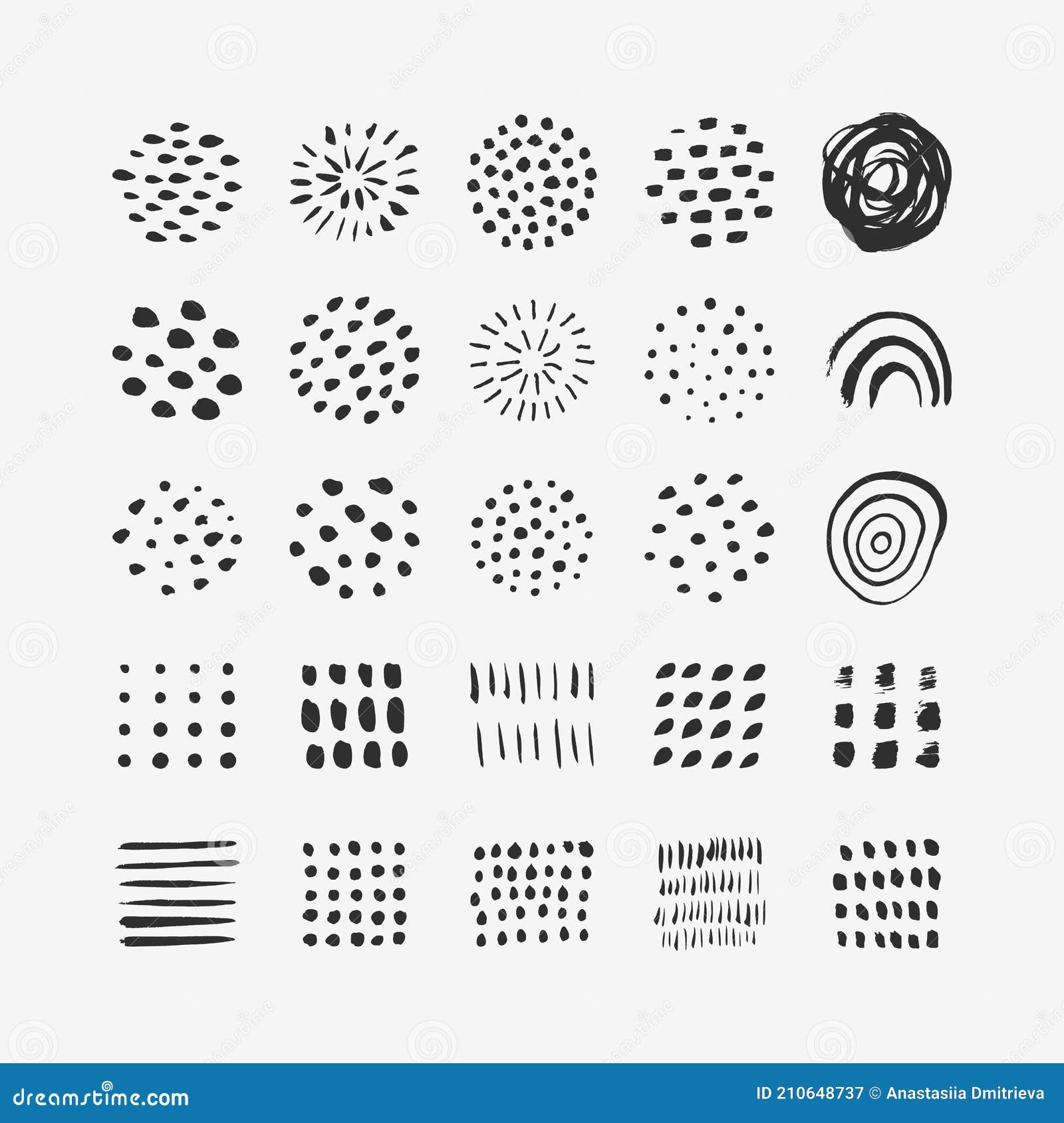 Abstract Graphic Elements in Minimal Trendy Style. Vector Set of Hand ...