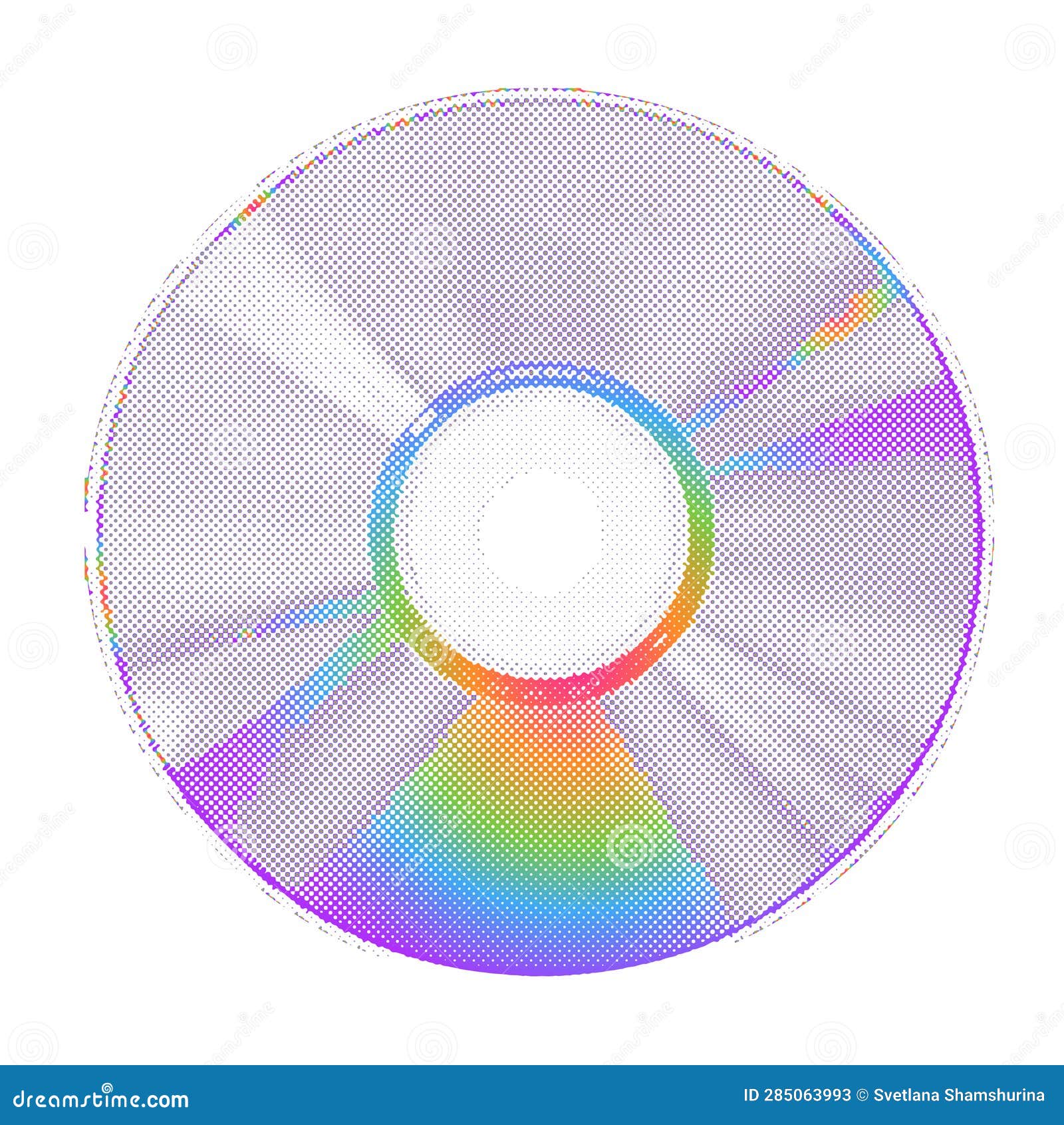 Abstract Graphic Musical CD or DVD in Retro Halftone Style Design ...