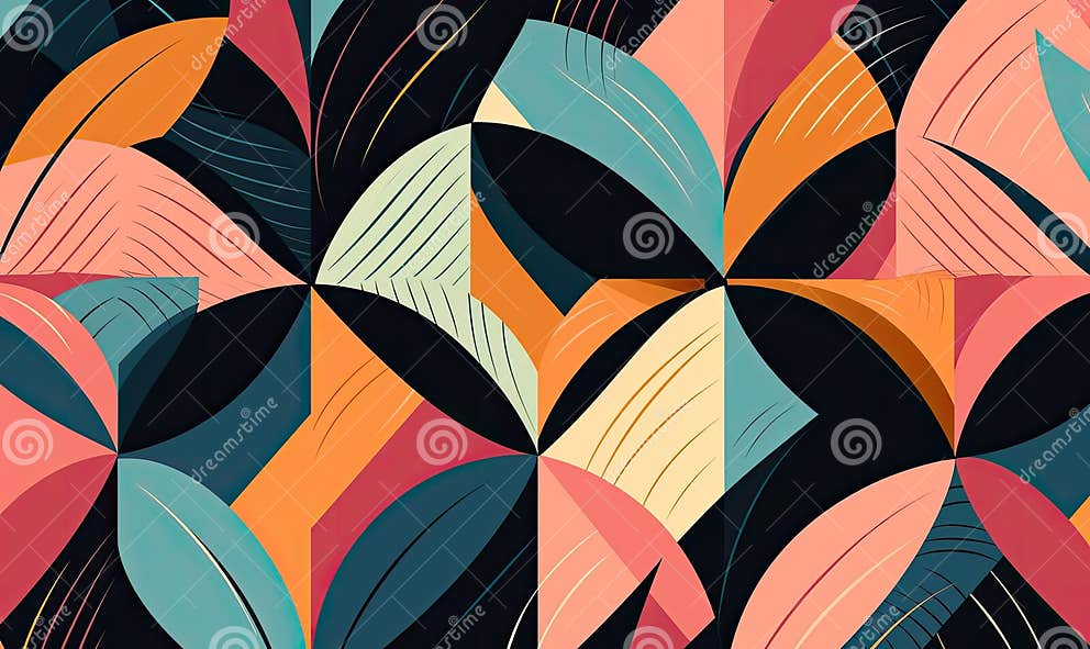 Abstract Graphic Patterns Showcase Rainbow of Colors Creating Using ...