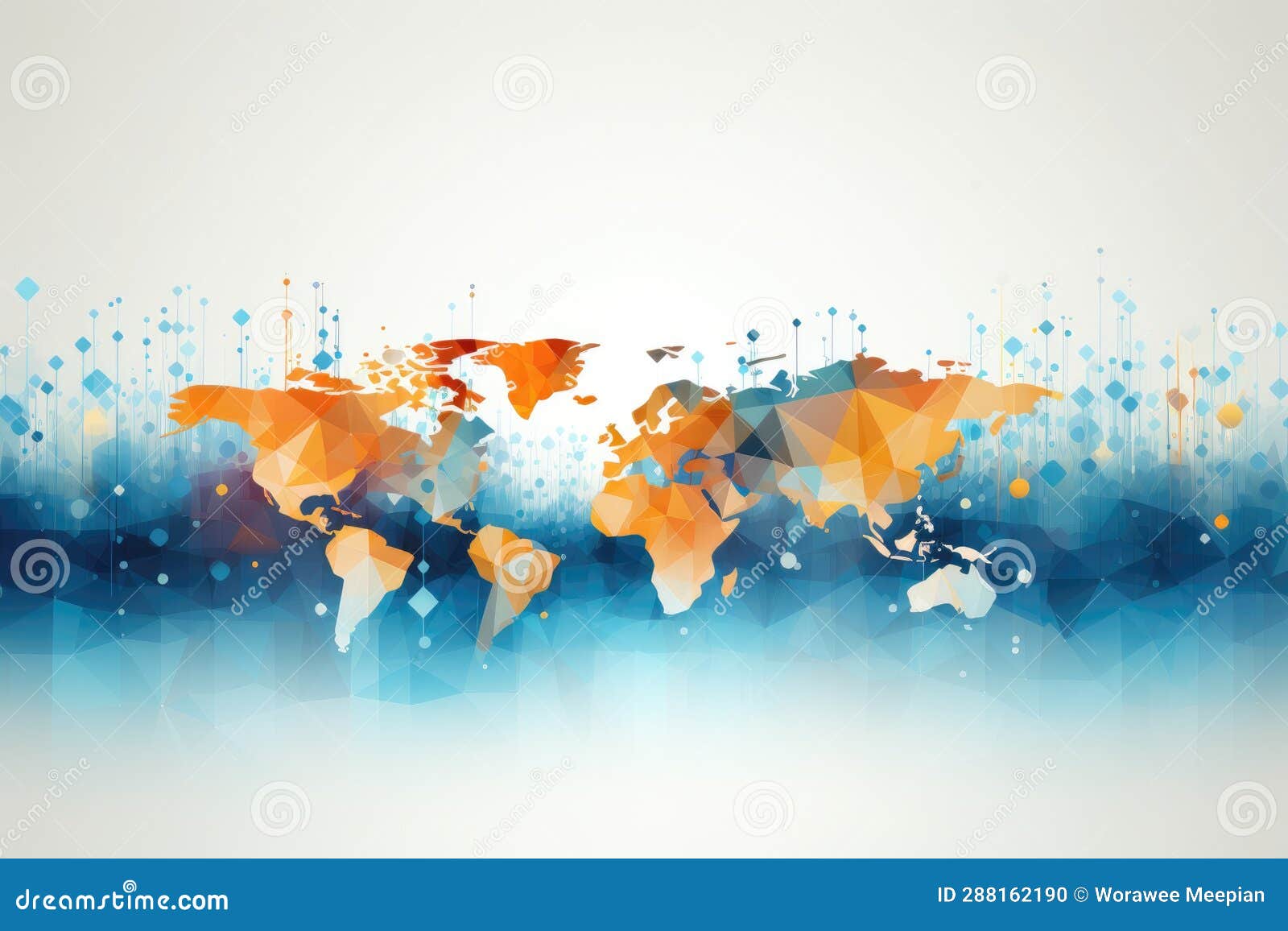 Abstract Graphic World Map Background. Generative AI Stock Illustration ...