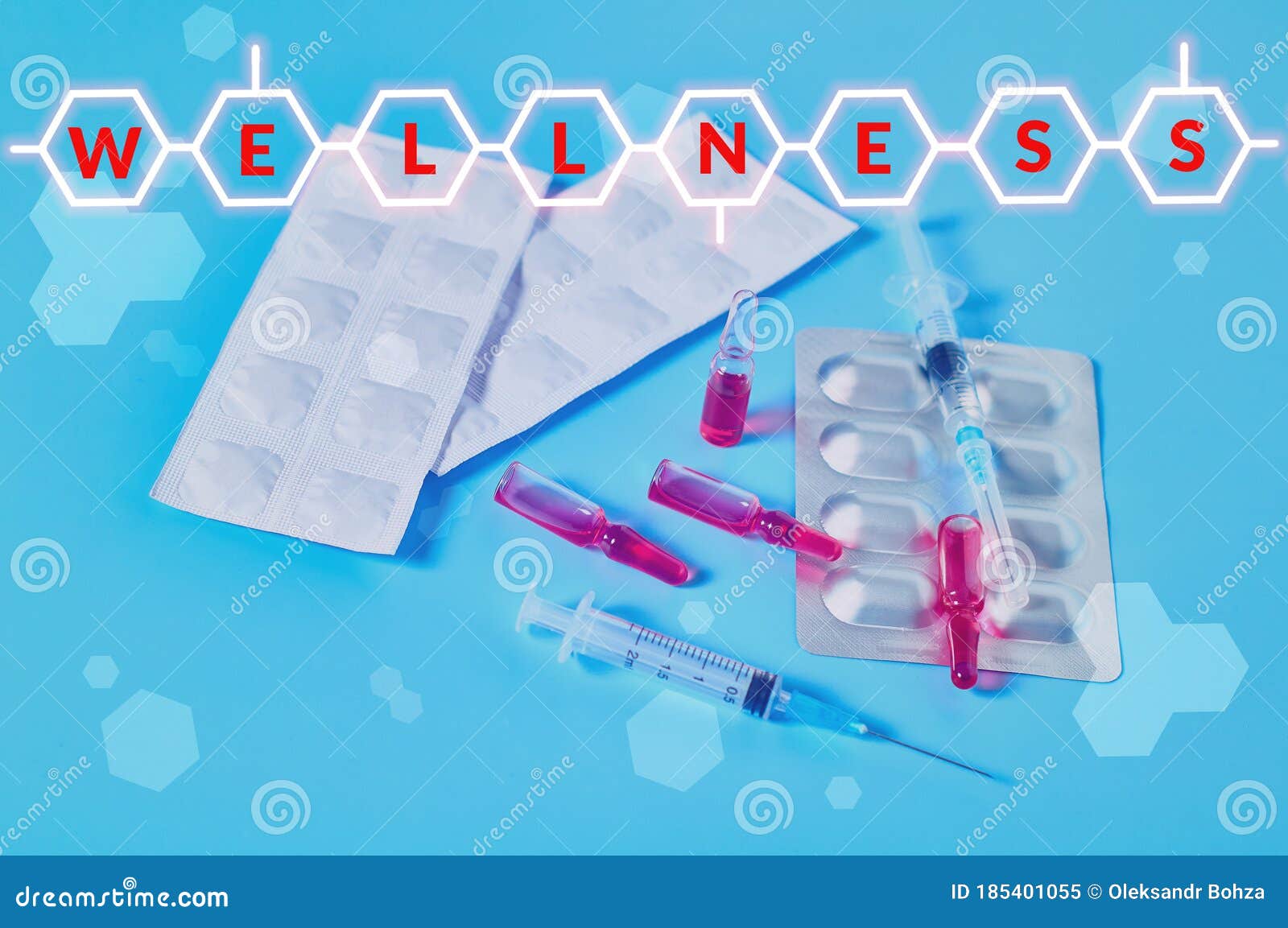 Abstract Graphics with Inscription Wellness and Heap of Different ...