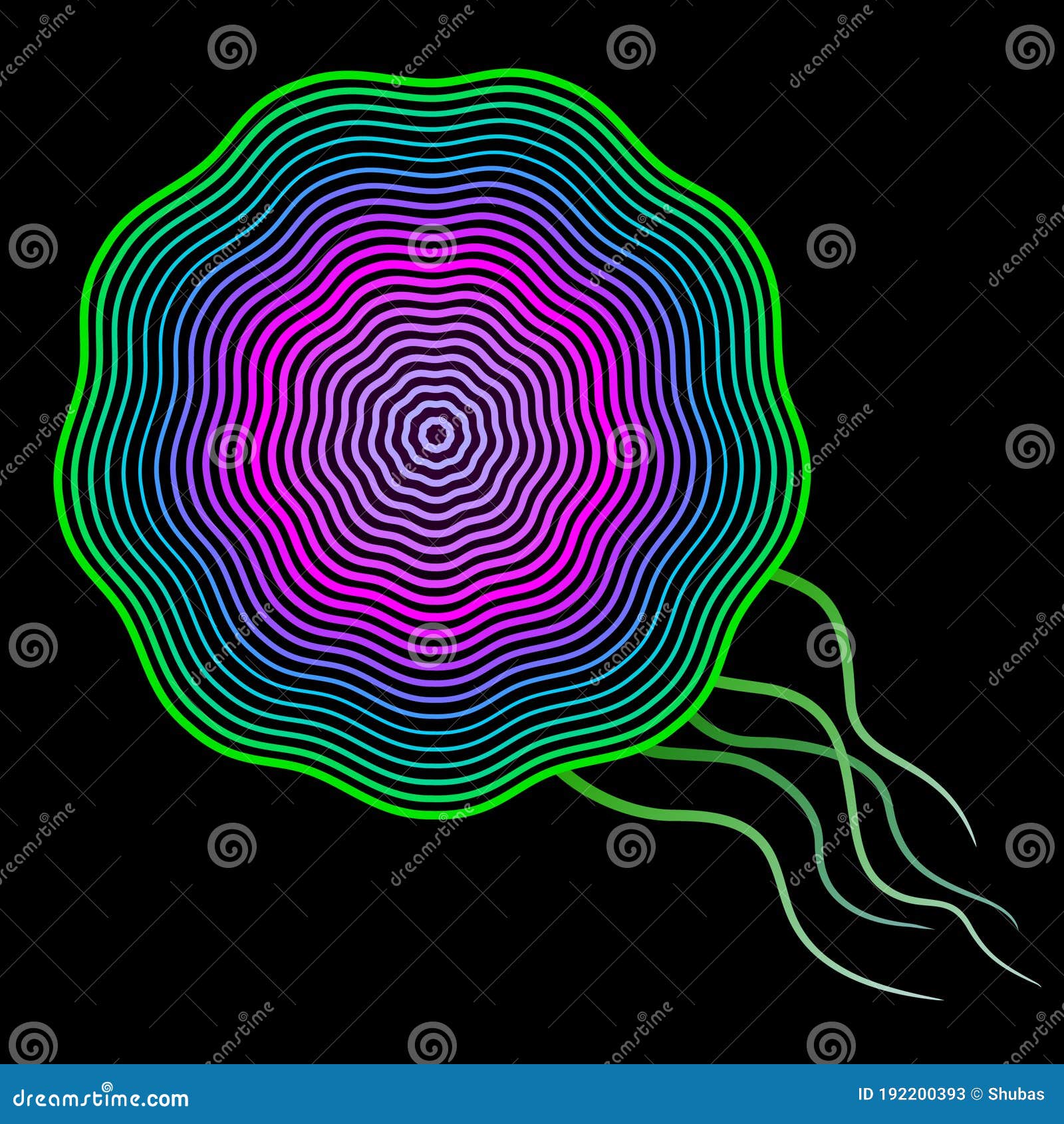 Abstract Graphics Sound Waves, Psychedelic Music on Black Background ...