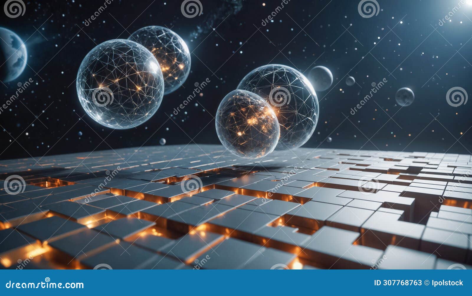 Abstract Gravitation Blocks, Surreal Structures Levitating in Open ...