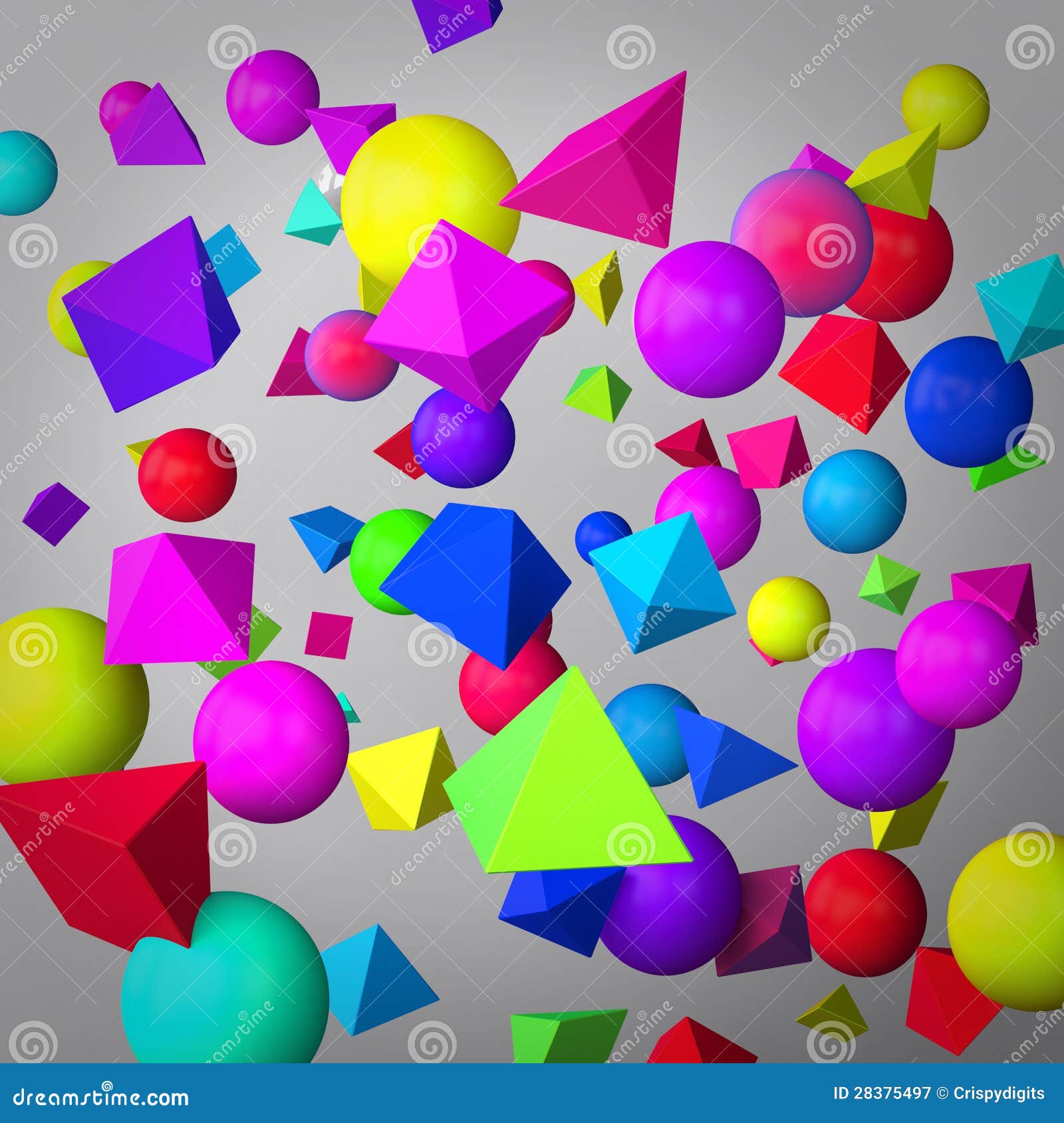 Abstract Gray Background Made of Color Prisms and Spheres Stock ...