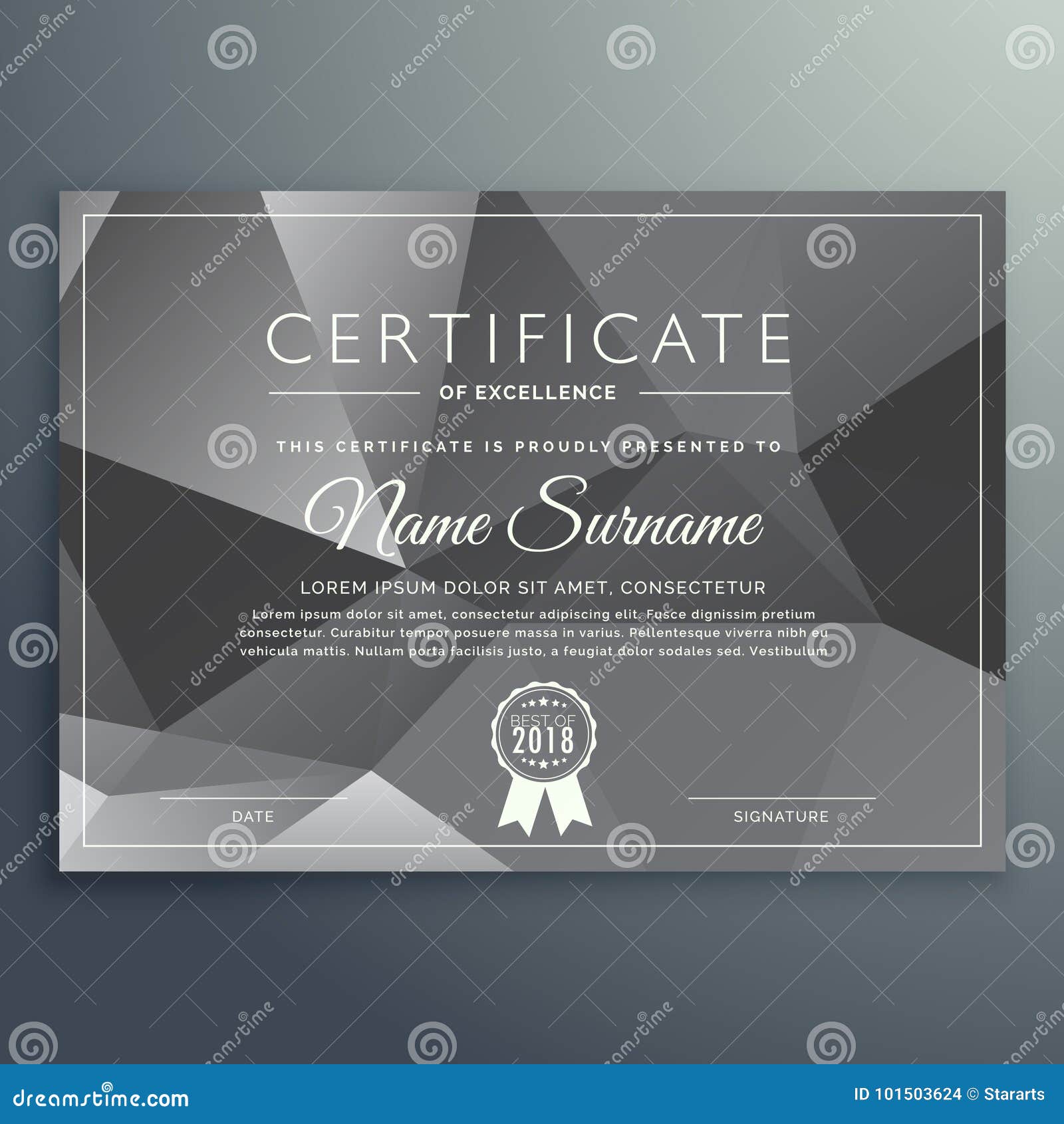 Abstract Gray Black Certificate Template Stock Vector - Illustration of ...