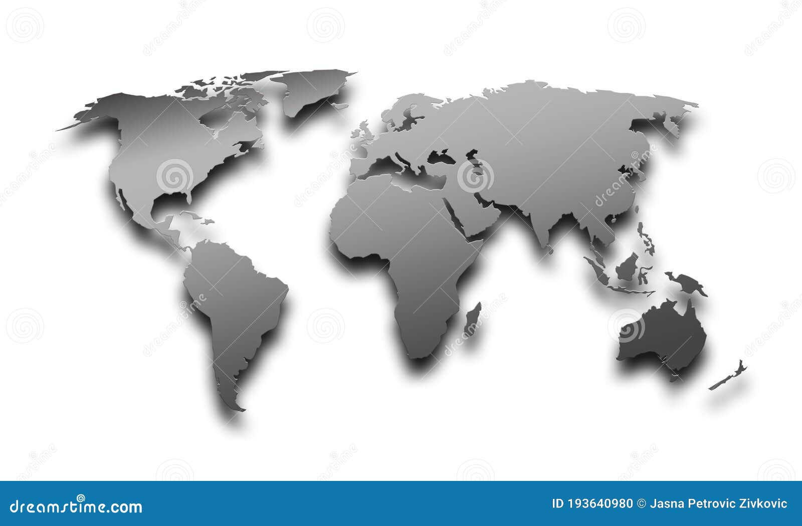 Abstract Gray Blank World Map. Stock Illustration - Illustration of ...