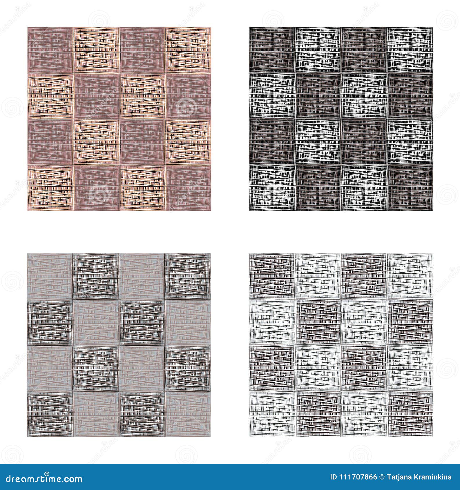 Abstract Gray Brown Squares Seamless Pattern Set , Texture Background ...