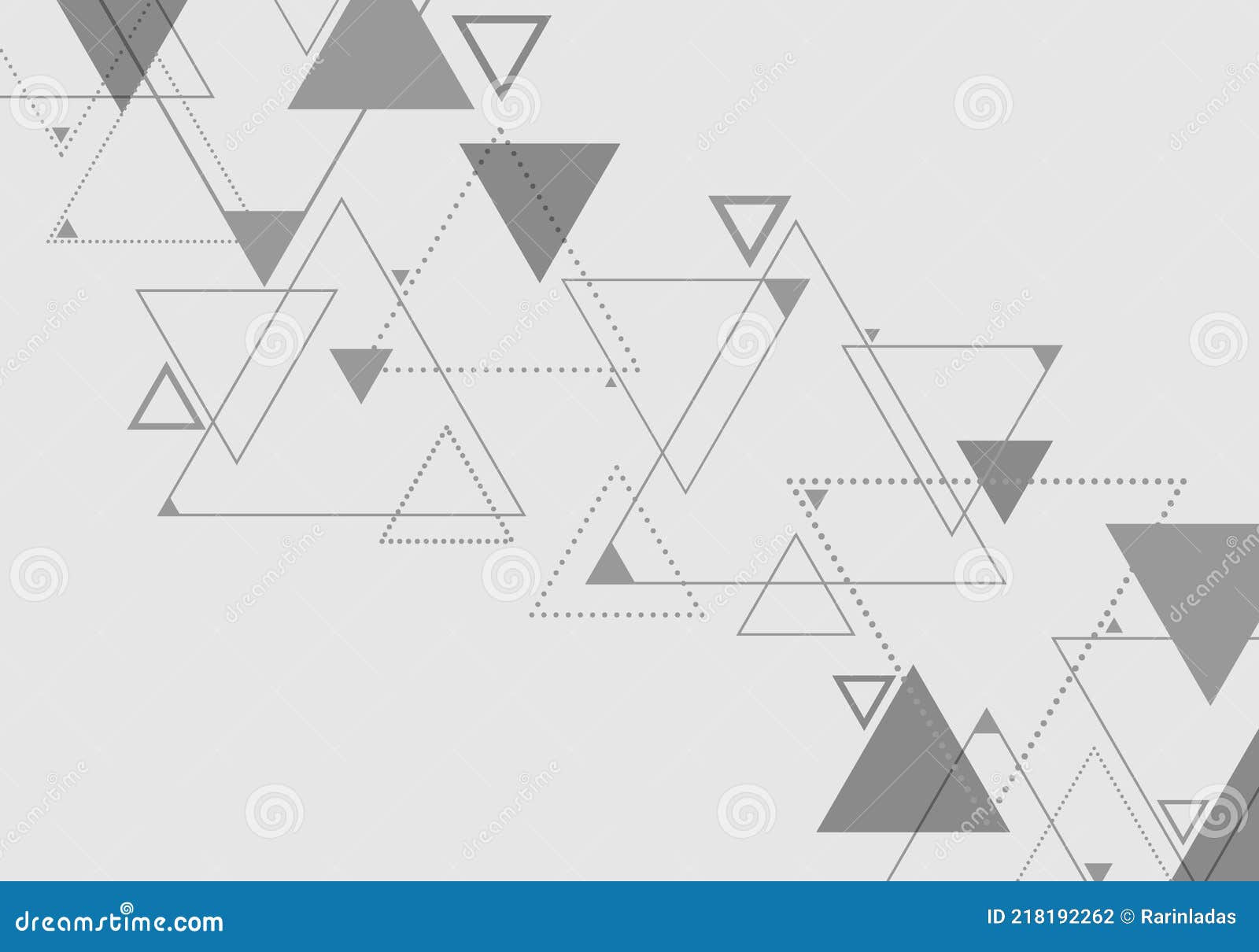 Abstract Gray Geometric Triangles. Dots, Lines Elements Overlapping on ...