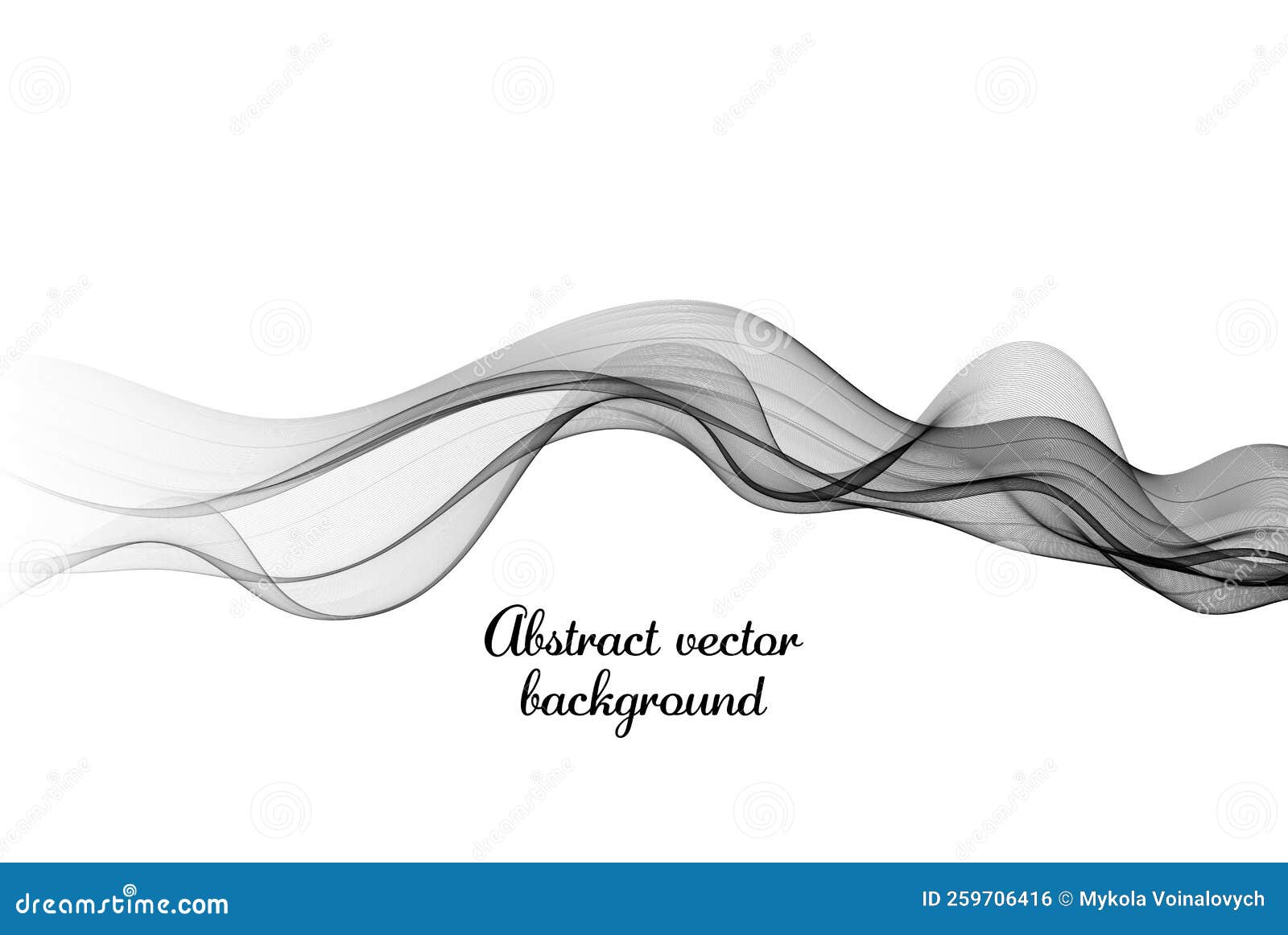 Abstract Gray Lines Wave Background, Wave Vector Design Stock Vector ...