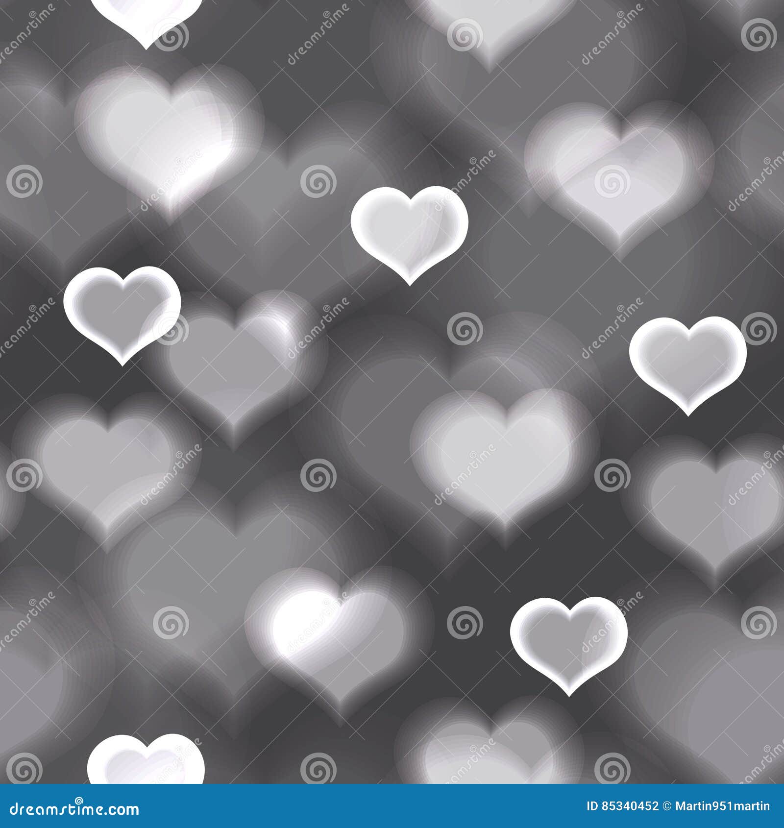 Abstract Gray Love Heart Lights Bokeh Valentine Pattern Eps10 Stock ...