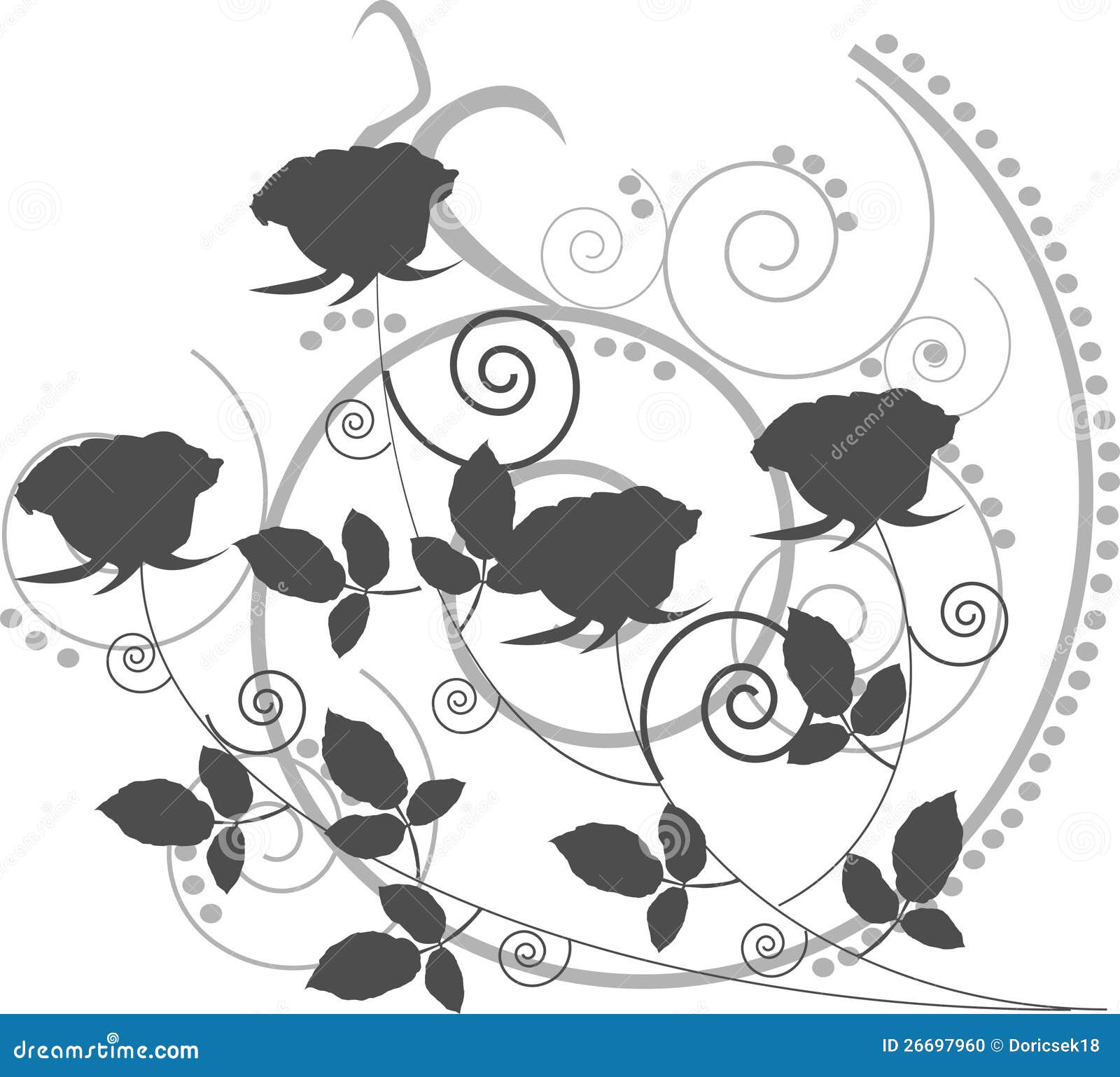 Abstract gray rose stock vector. Illustration of floral - 26697960