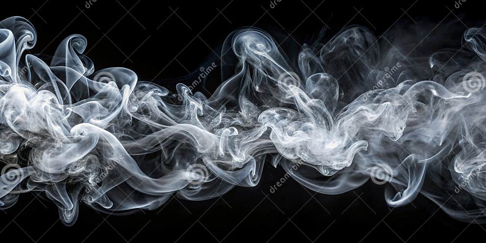 Abstract Gray Smoke Swirls Rising Vertically on Black Background ... Abstract Gray Smoke Swirls Rising Vertically on Black Background ...