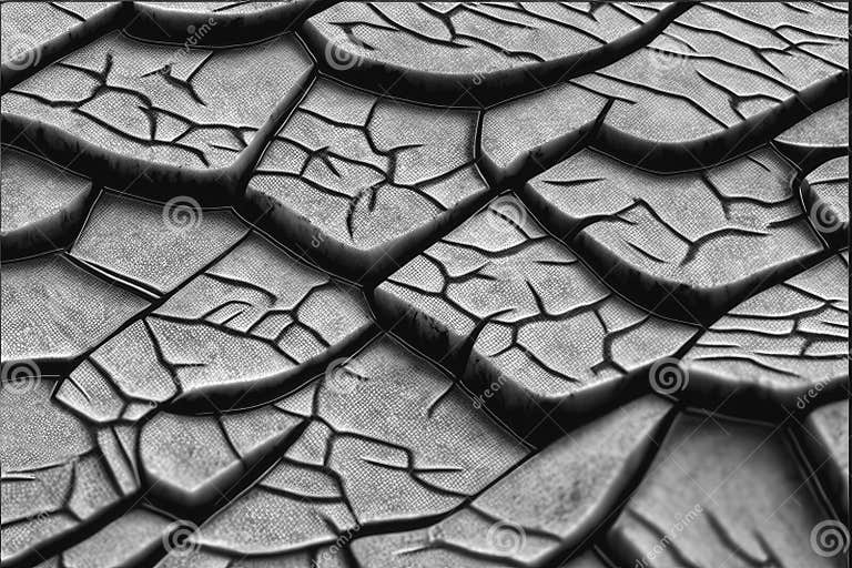 Abstract Gray Surface With A Textured Pattern Tile With The Texture Of A Dried Up Mud Puddle