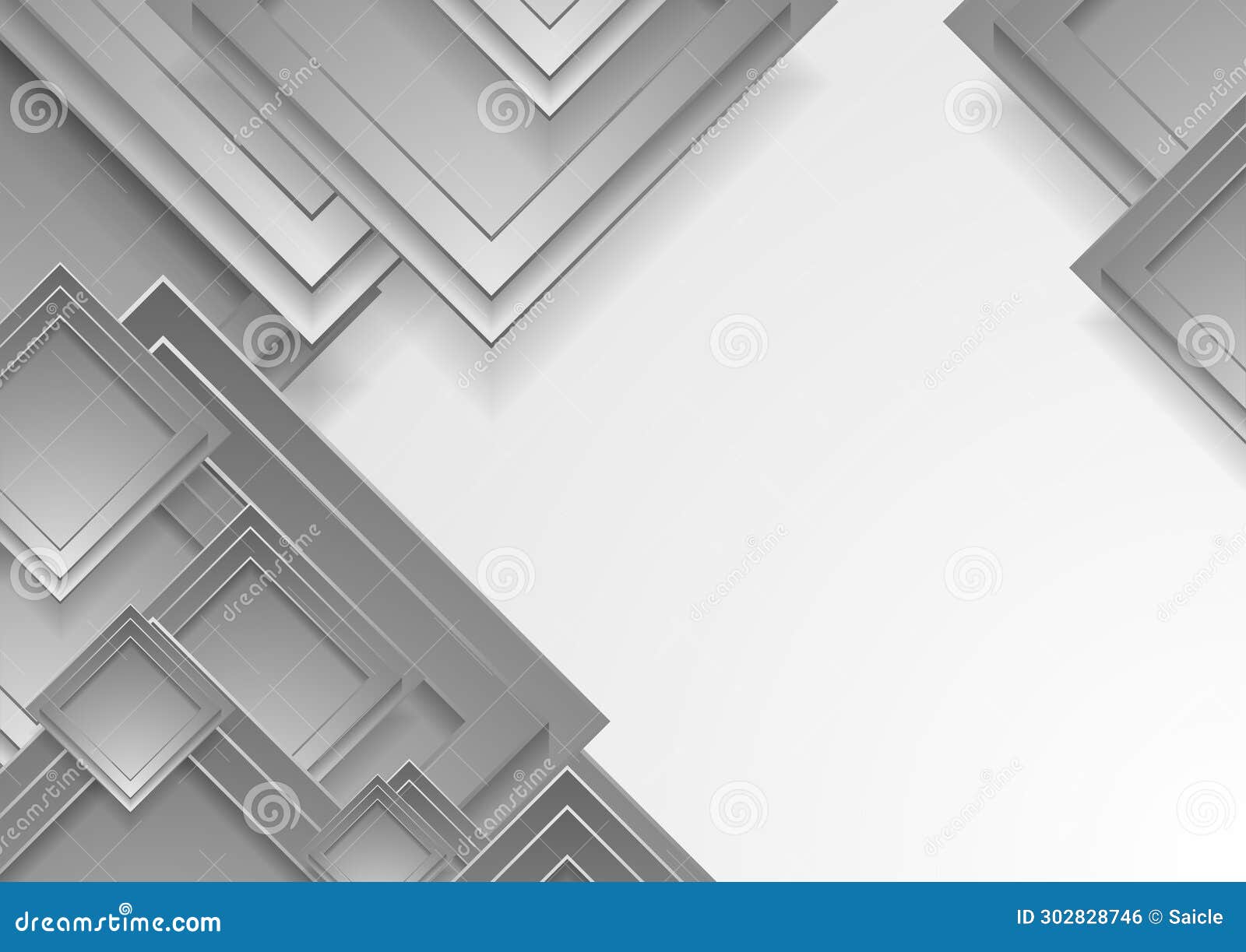 Abstract Gray Tech Geometric Squares on White Background Stock Vector ...