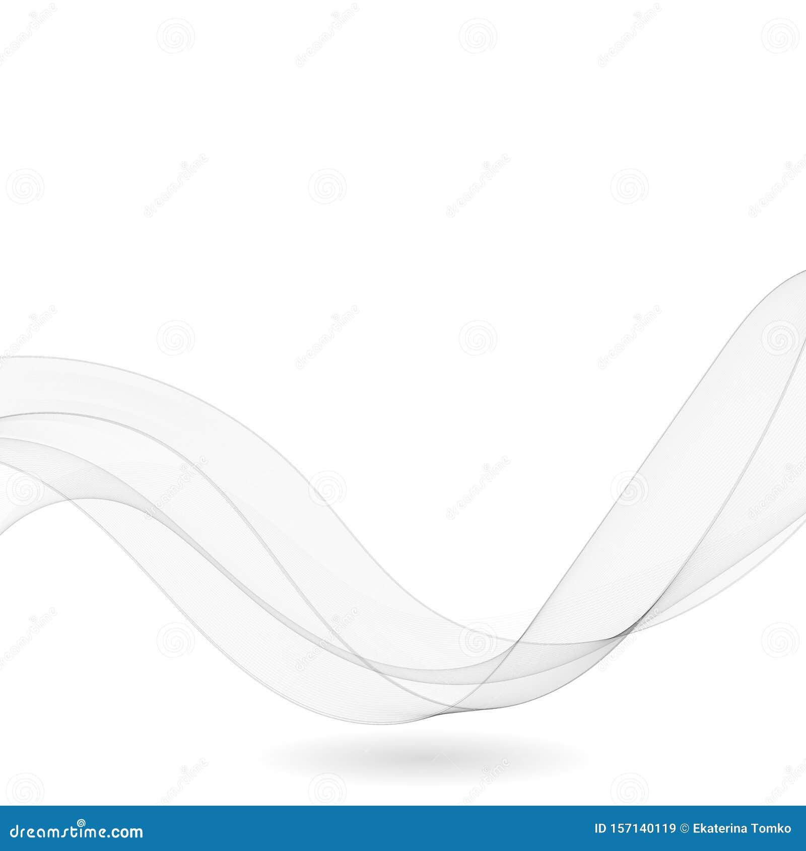 Abstract Gray Wave. Vector Curve Line Stock Illustration - Illustration ...