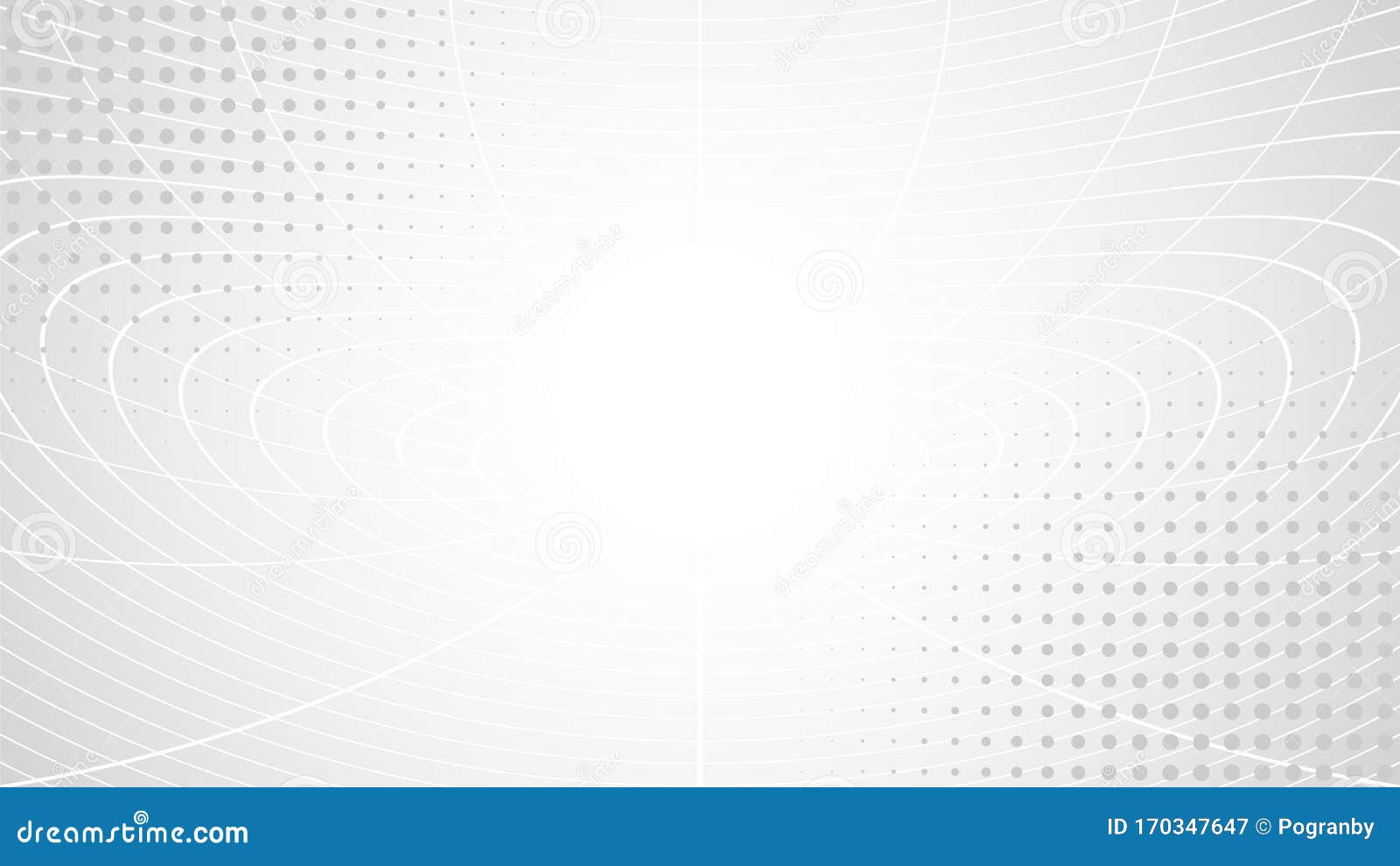 Abstract Gray White Background. White Curved Polar Grid On Gradient ...