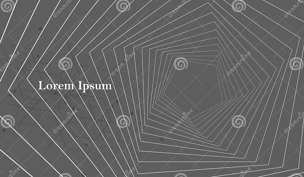 Abstract Gray White Pentagon, Network Concept, Geometric Pattern ...