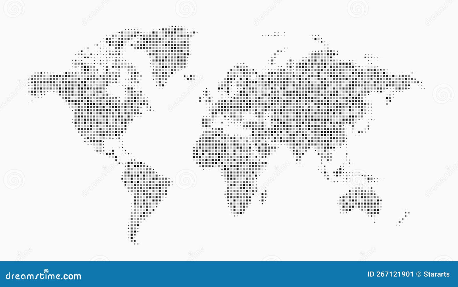 Abstract Gray World Map in Dotted Style Vector Stock Vector ...