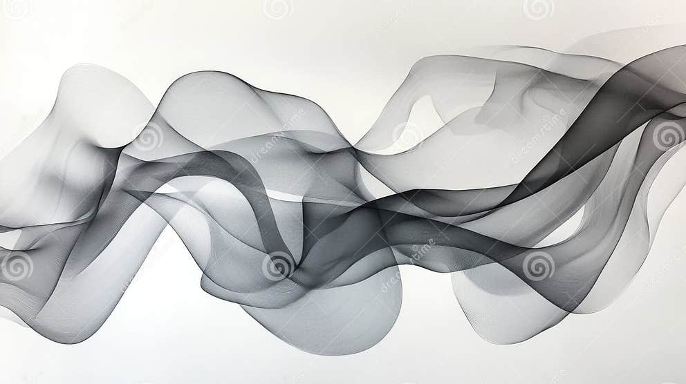 Abstract Grayscale Flowing Wave Design Illustration Stock Illustration ...