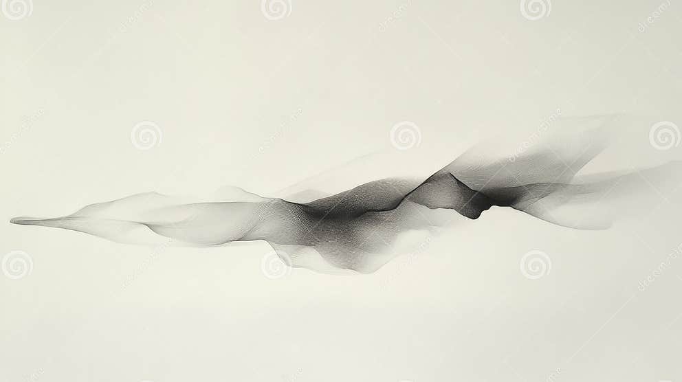 Abstract Grayscale Flowing Wave Form Design Stock Illustration ...