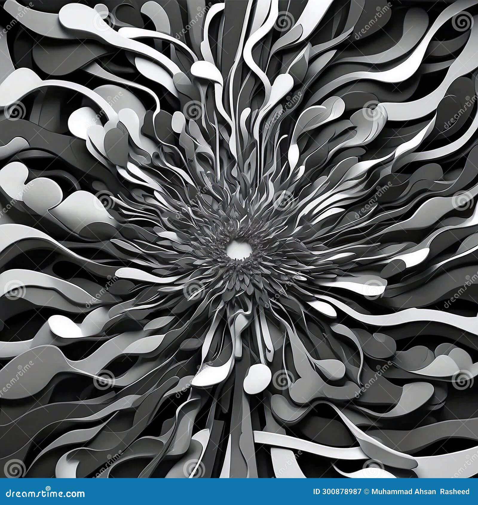An Abstract Masterpiece of Grayscale Chaos Stock Illustration ...