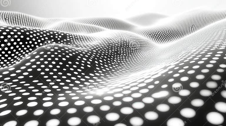 Abstract Grayscale Undulating Surface with Dotted Texture Stock ...