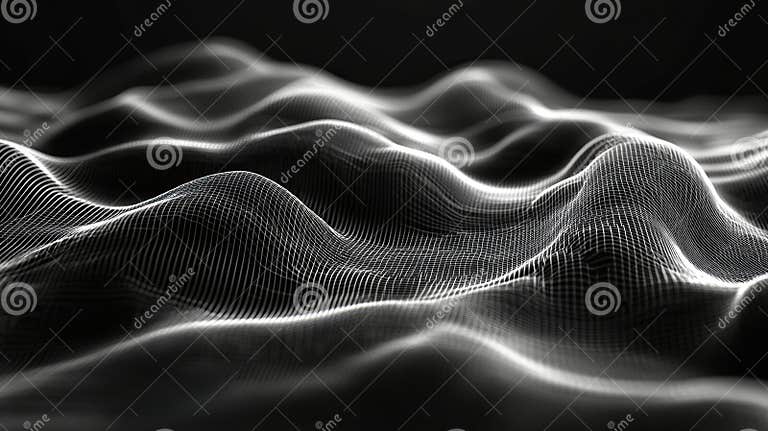 Abstract Grayscale Undulating Wave Pattern Stock Illustration ...