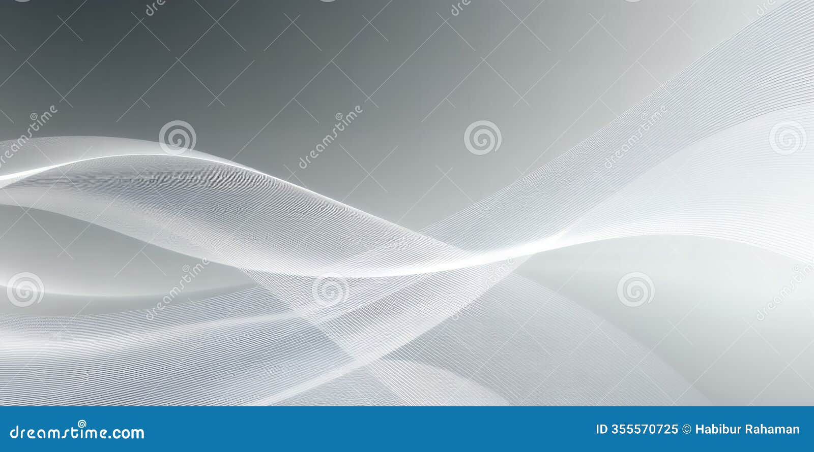 Abstract Grayscale Waves Flow and Curve Across a Soft Light Background ...