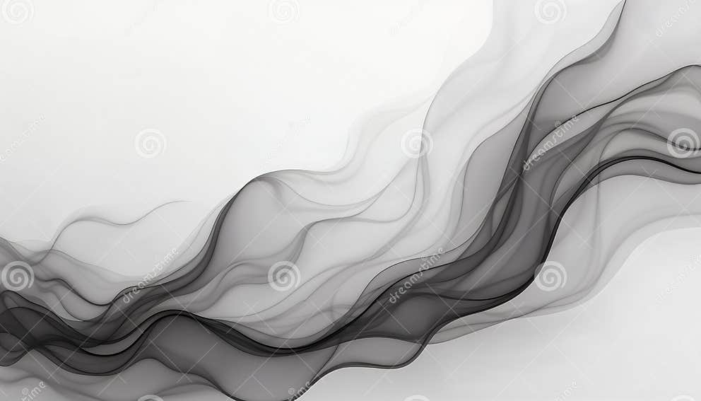 Abstract Grayscale Waves Flowing in a Rhythmic Pattern, Elegant Curves ...