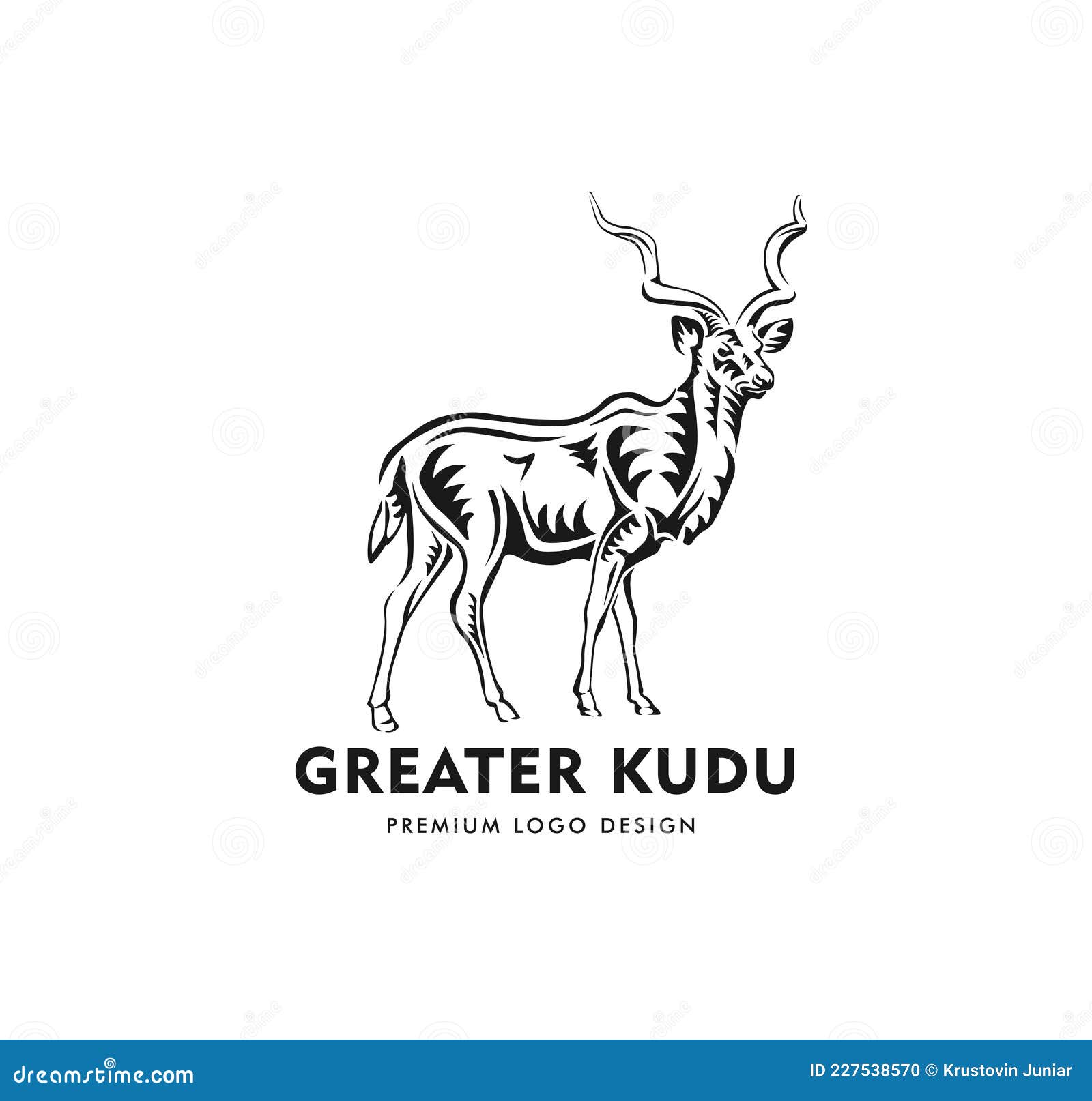 Abstract of Greater Kudu Standing Vector Stock Vector - Illustration of ...