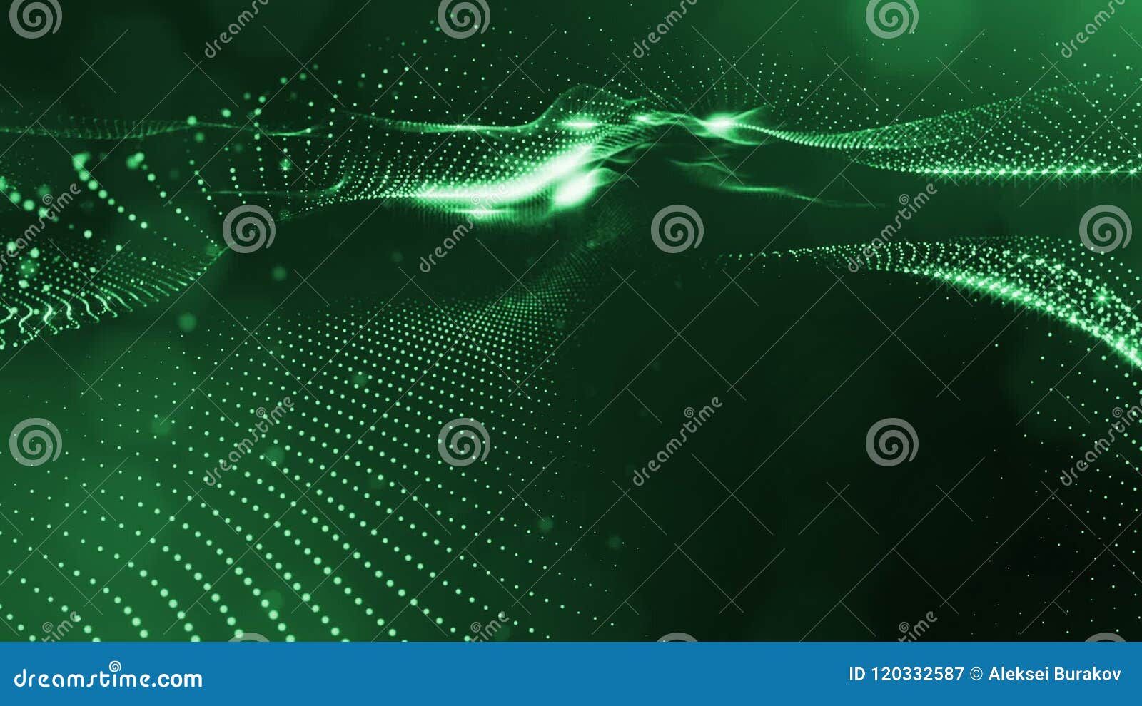 Abstract Green Background As a Loopable Sequence with Glow Particles ...