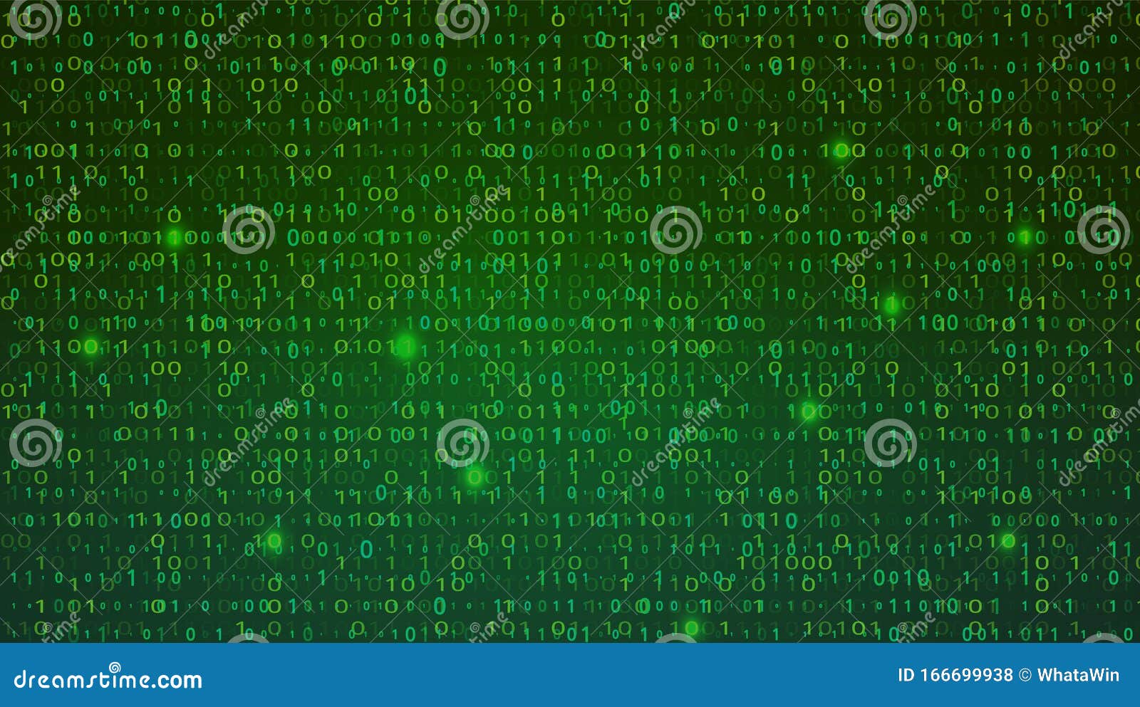 Abstract Green Background With Binary Code Numbers Data Breach