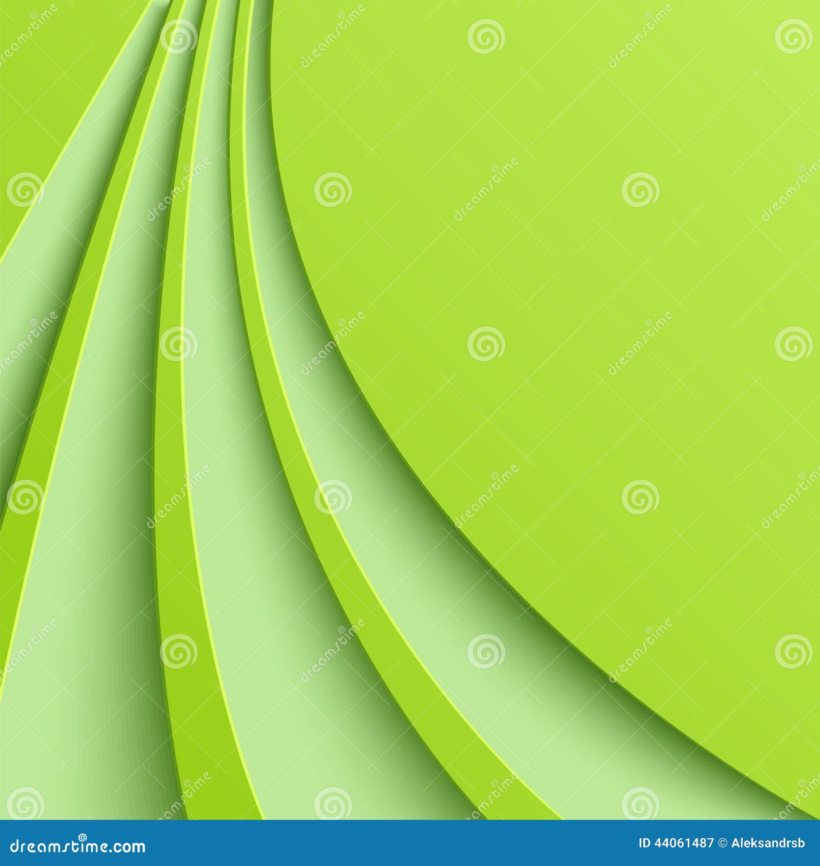 Abstract Green Background with Curved Lines Stock Vector - Illustration ...