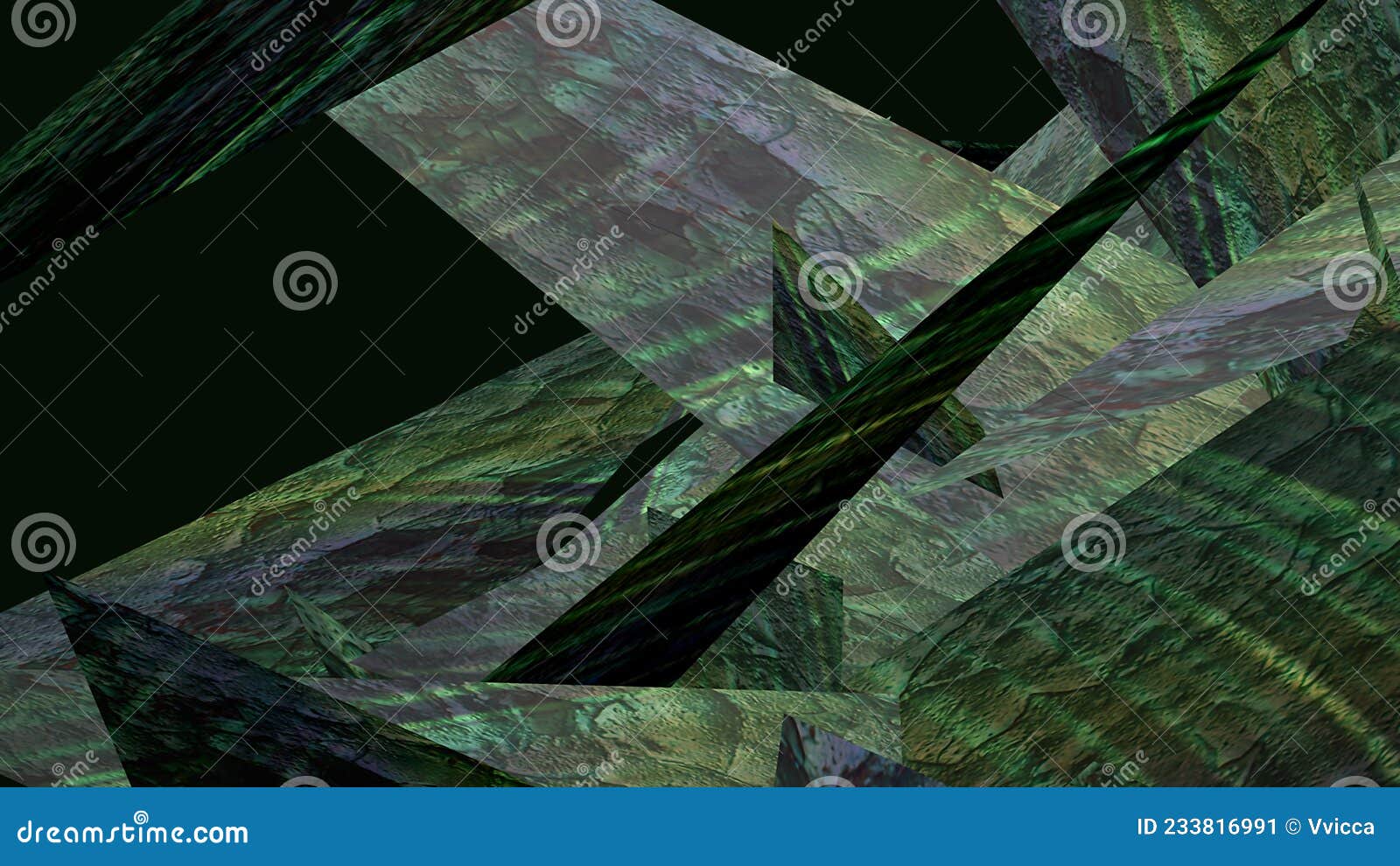 Abstract Green Background with Figures. 3d Image Stock Illustration ...