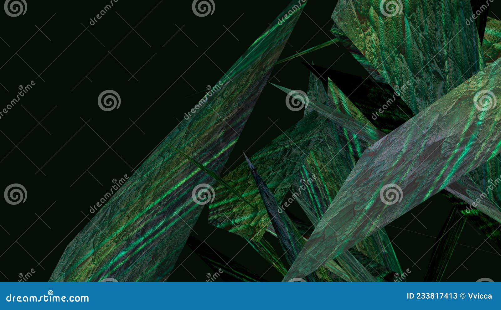 Abstract Green Background with Figures. 3d Image Stock Illustration ...