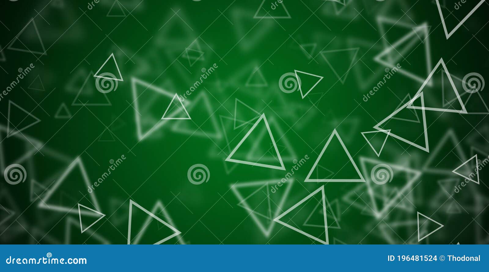 Abstract Green Background with Flying Triangular Shapes Stock Photo ...