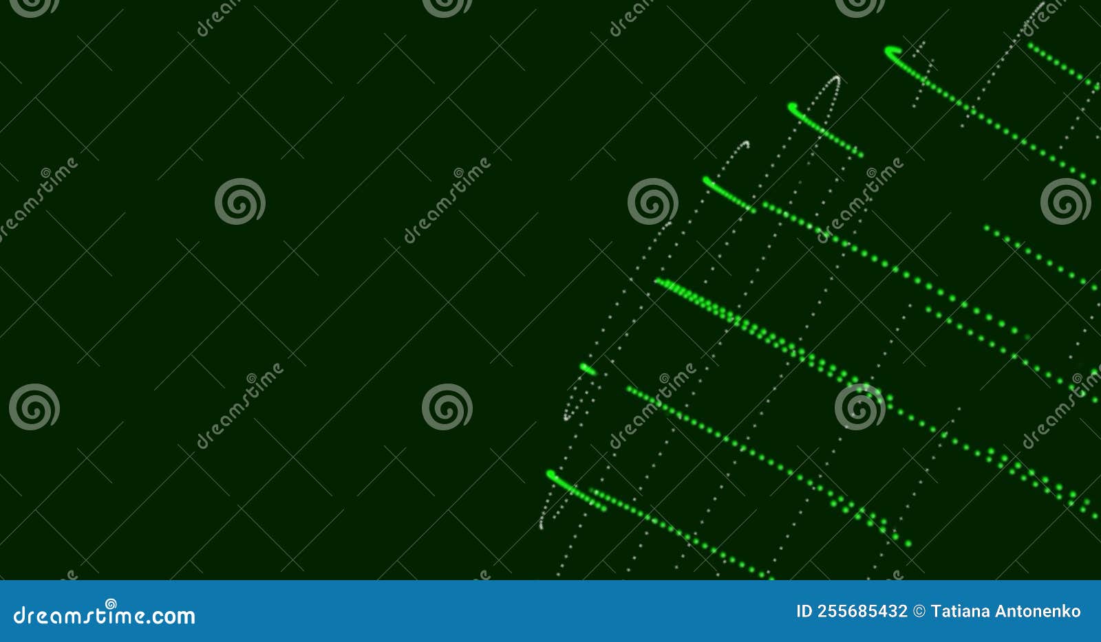 Abstract Green Background, Geometric Shapes from Lines and Dots, Sci ...