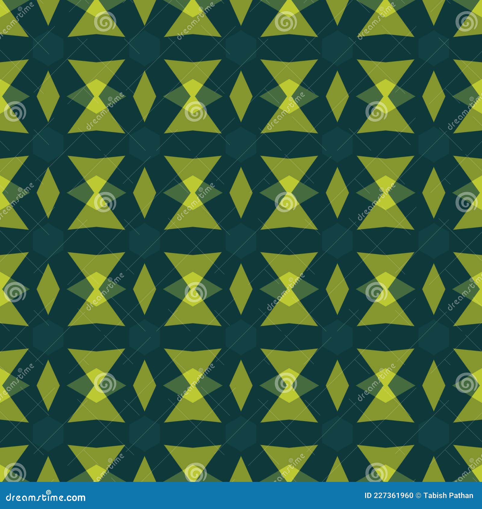 Abstract Green Background with Seamless Patterns Stock Illustration ...