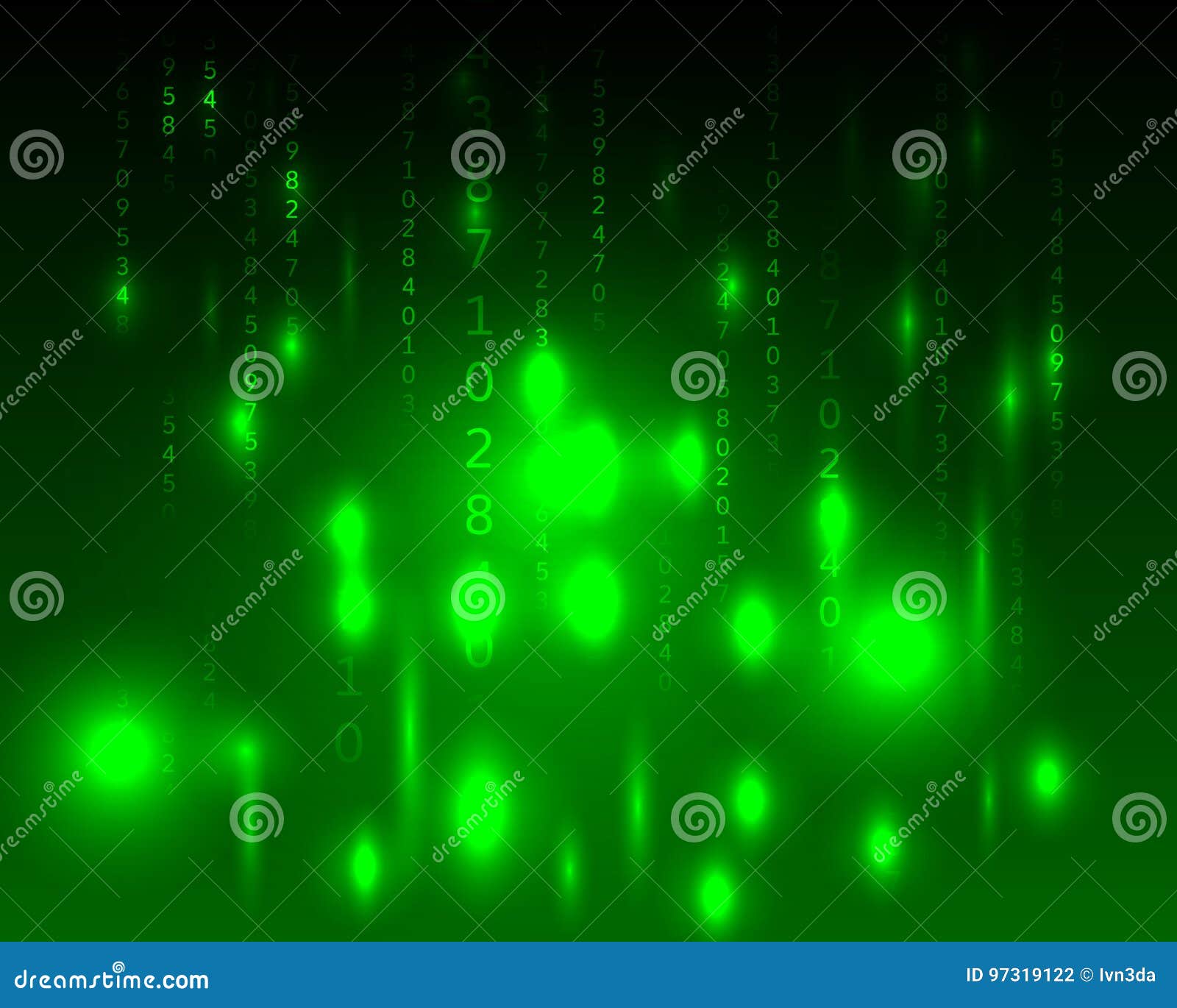 Abstract Green Background in the Style of a Matrix Stock Vector ...