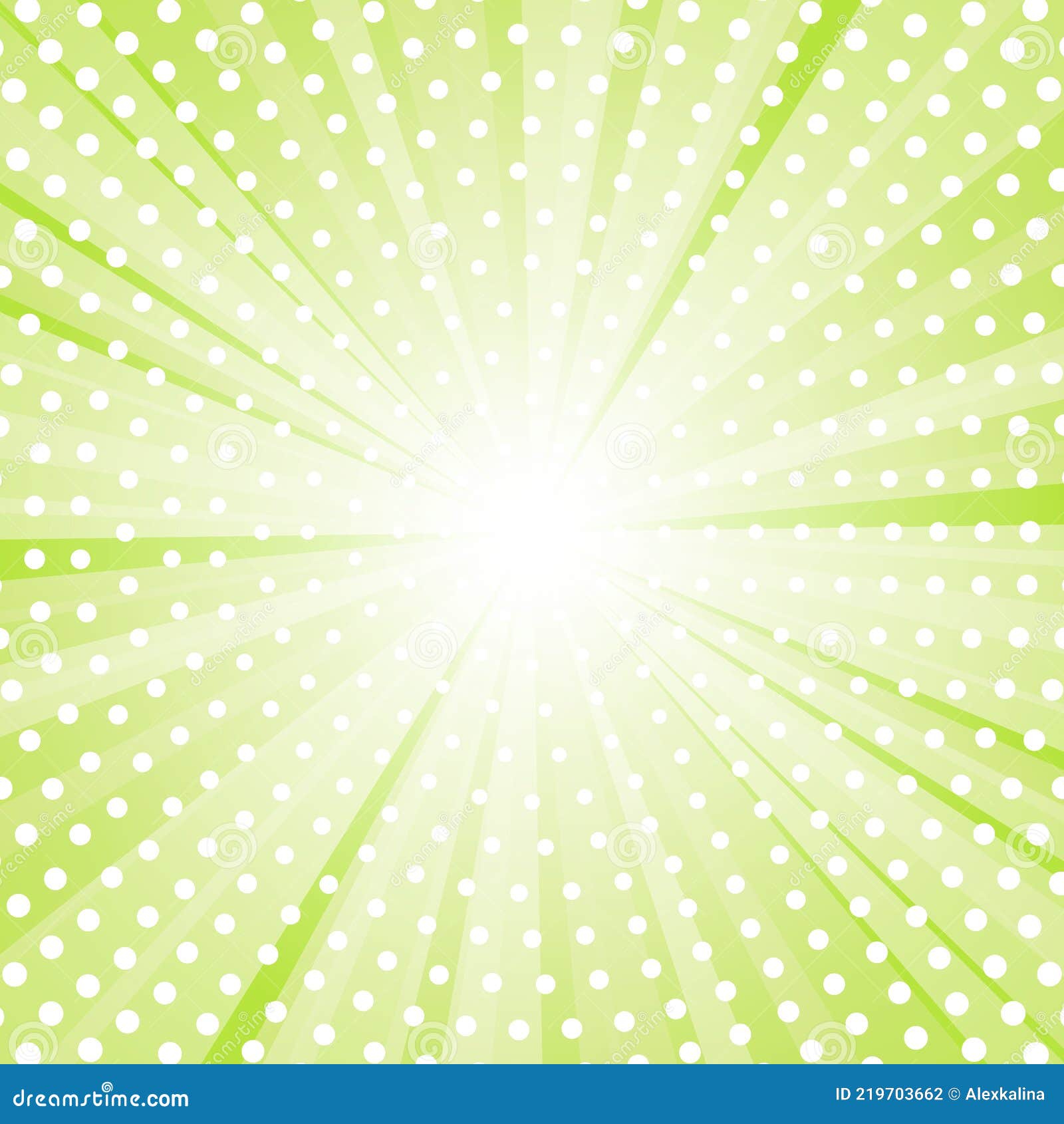 Abstract Green Background with Sun Ray and Dots Stock Vector ...